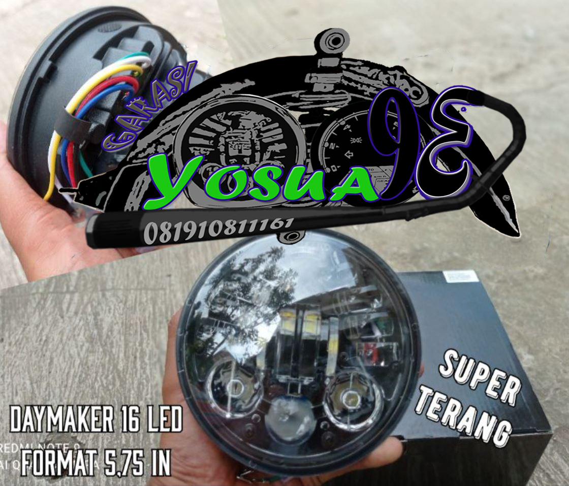 Jual DAYMAKER 5.75 Inch 16 Led Dus Hitam Polos Lampu Depan Reflektor ...