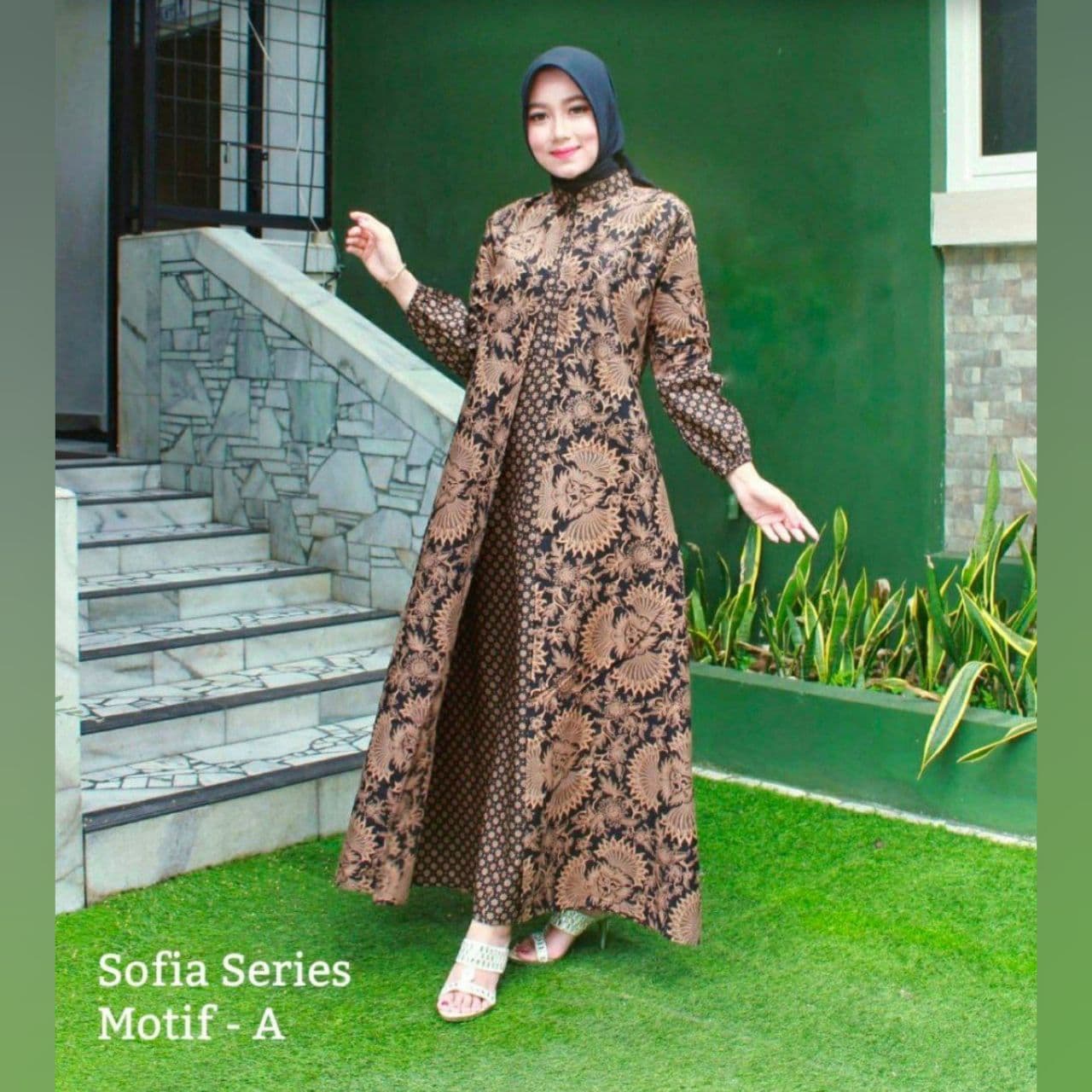 Long Dress Batik Kombinasi