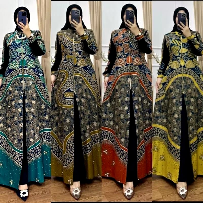 Model Dress Batik Kombinasi Modern Remaja