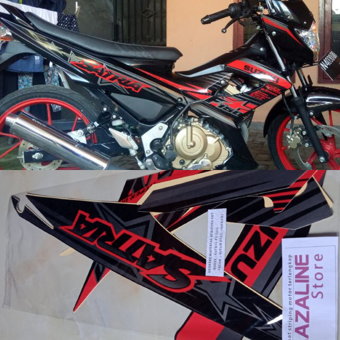 Satria Fu Airbrush Merah Hitam