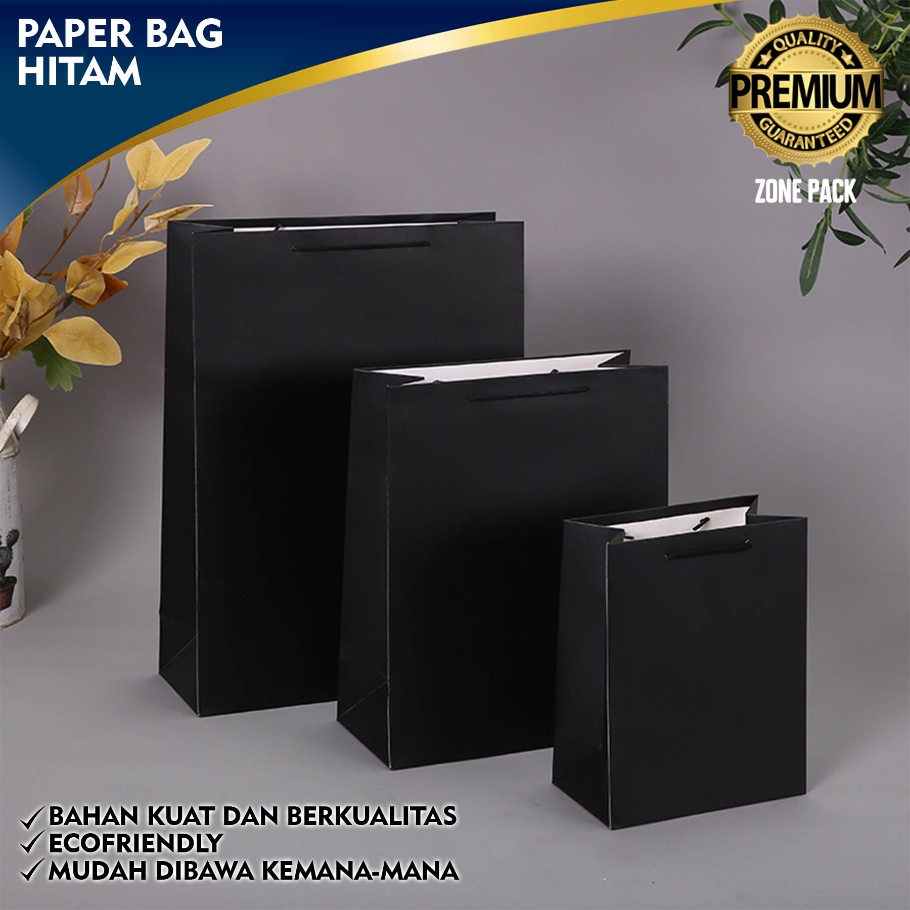 Jual Paper Bag Hitam | Paper Bag Hitam Polos Souvenir | Paper Bag Gift ...
