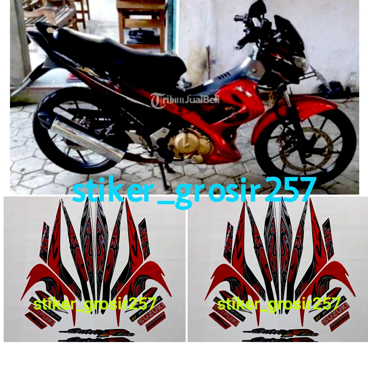 Satria Fu Airbrush Merah Hitam