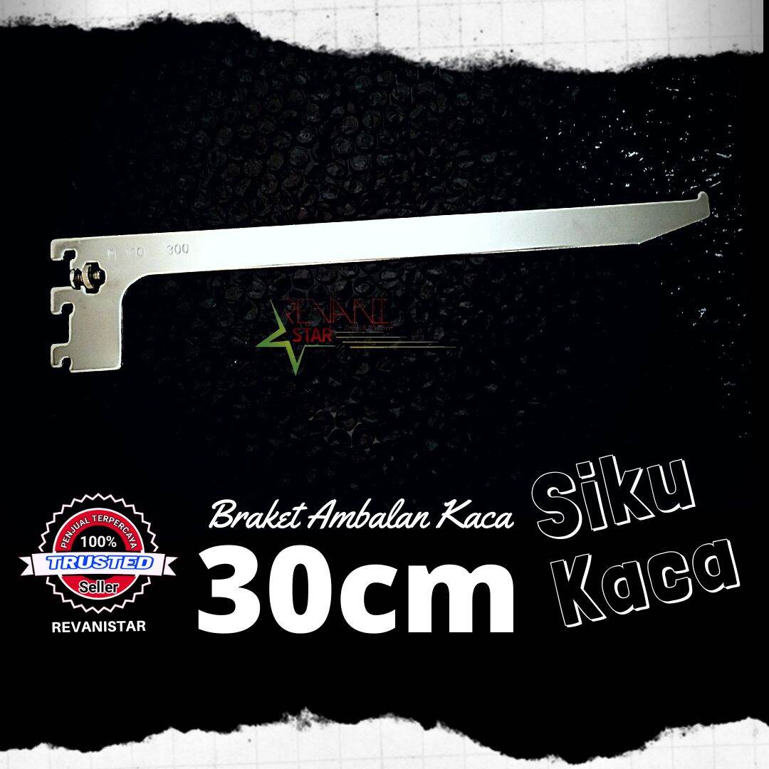 Jual [30cm] Siku ambalan kaca 30cm daun braket kaca untuk rangkaian rak ...