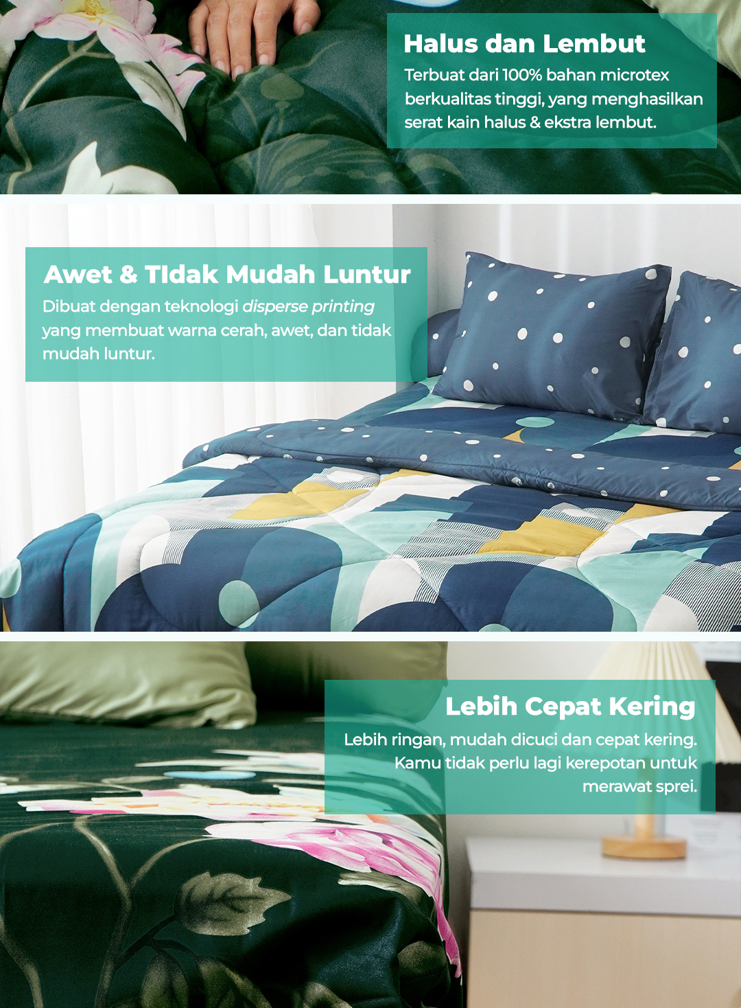 Promo Kintakun Lite Sprei Set King 180 X 200 Minimalis Flower Aesthetic ...