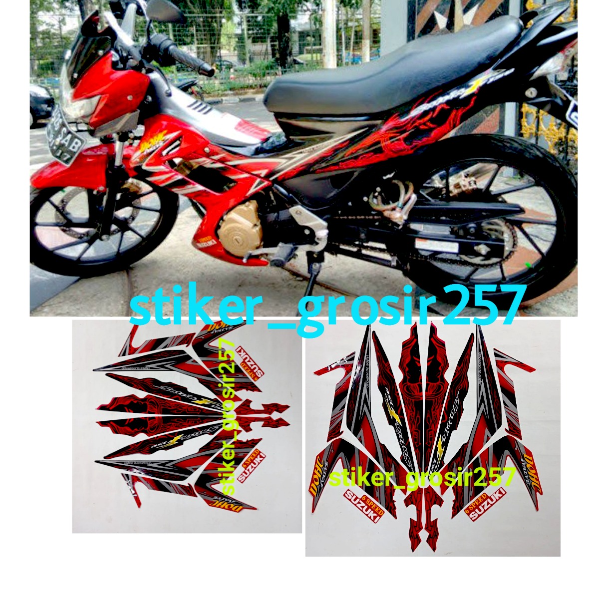 Satria Fu Airbrush Merah Hitam