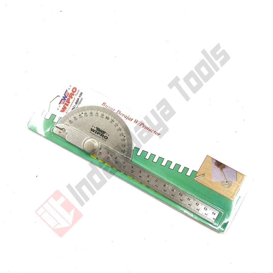 Jual WIPRO BDP-150 Busur Derajat 6 Protractor Alat Ukur Sudut Penggaris ...