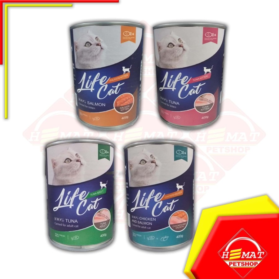 Jual Life Cat Makanan Kucing Basah 400 Gr Kaleng Cat Food Cod Buatan ...