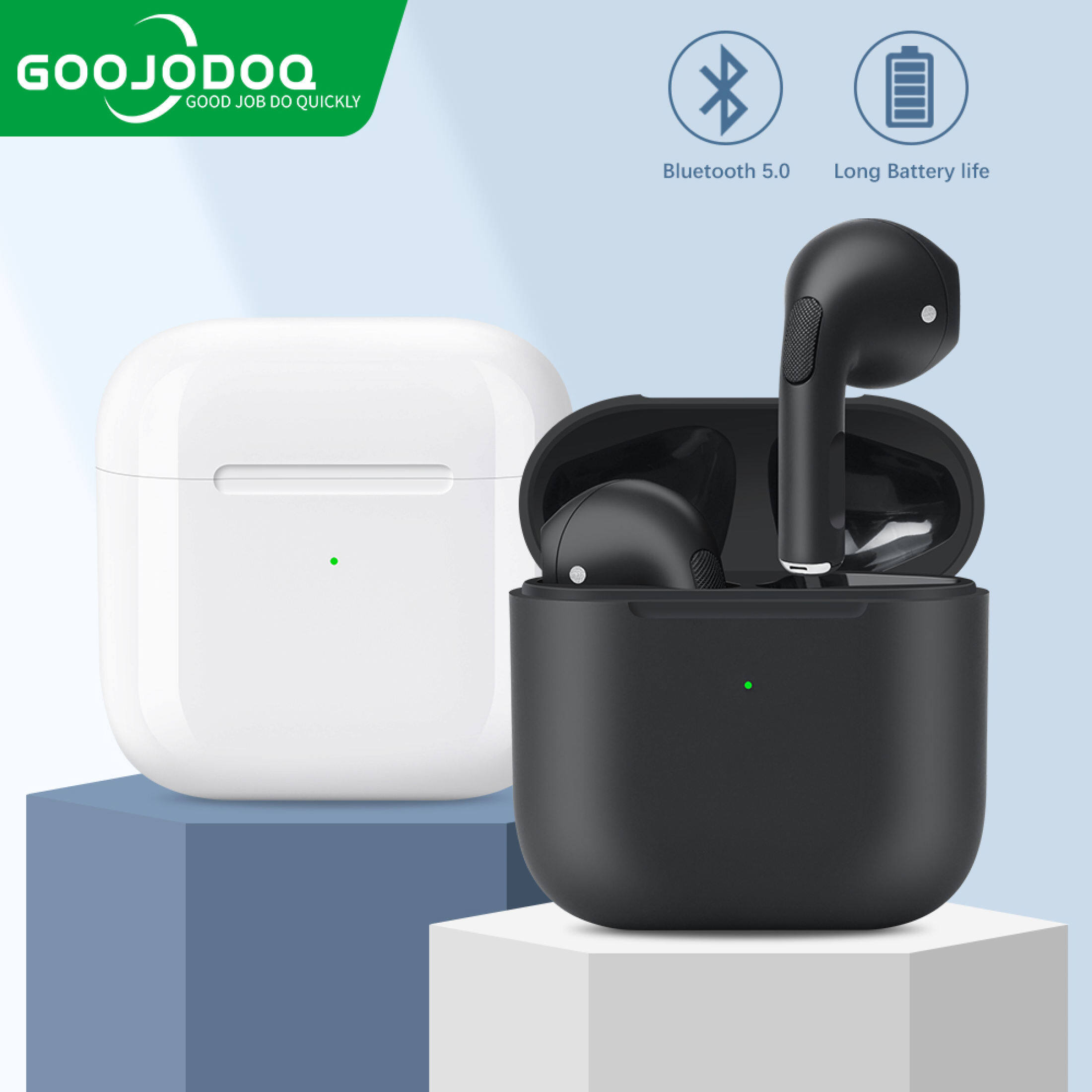 Jual Goojodoq Tws Wireless Earphones Bluetooth 5.0 Headset In-ear Headphone With Mic Touch ...