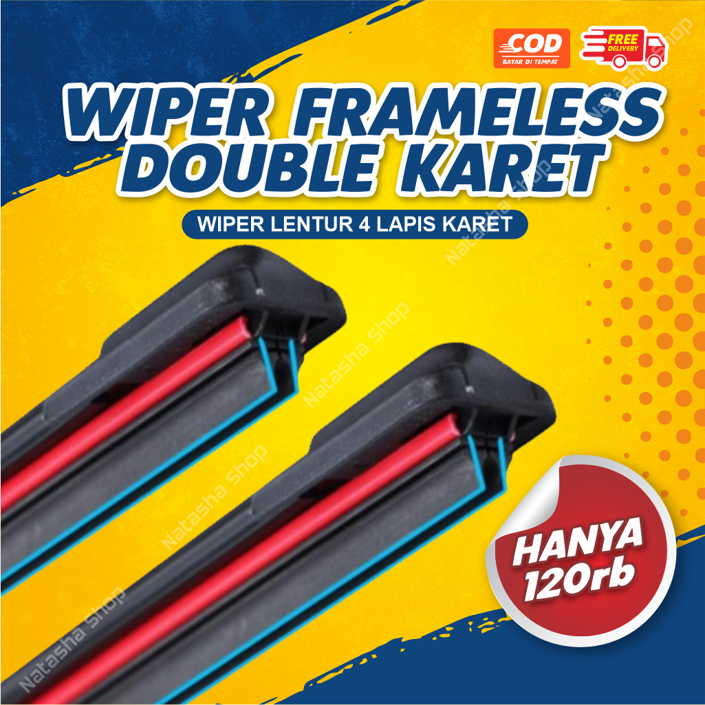 Jual Wiper Dual Blade 2 Lapis Karet Wiper Frameless Universal Semua ...