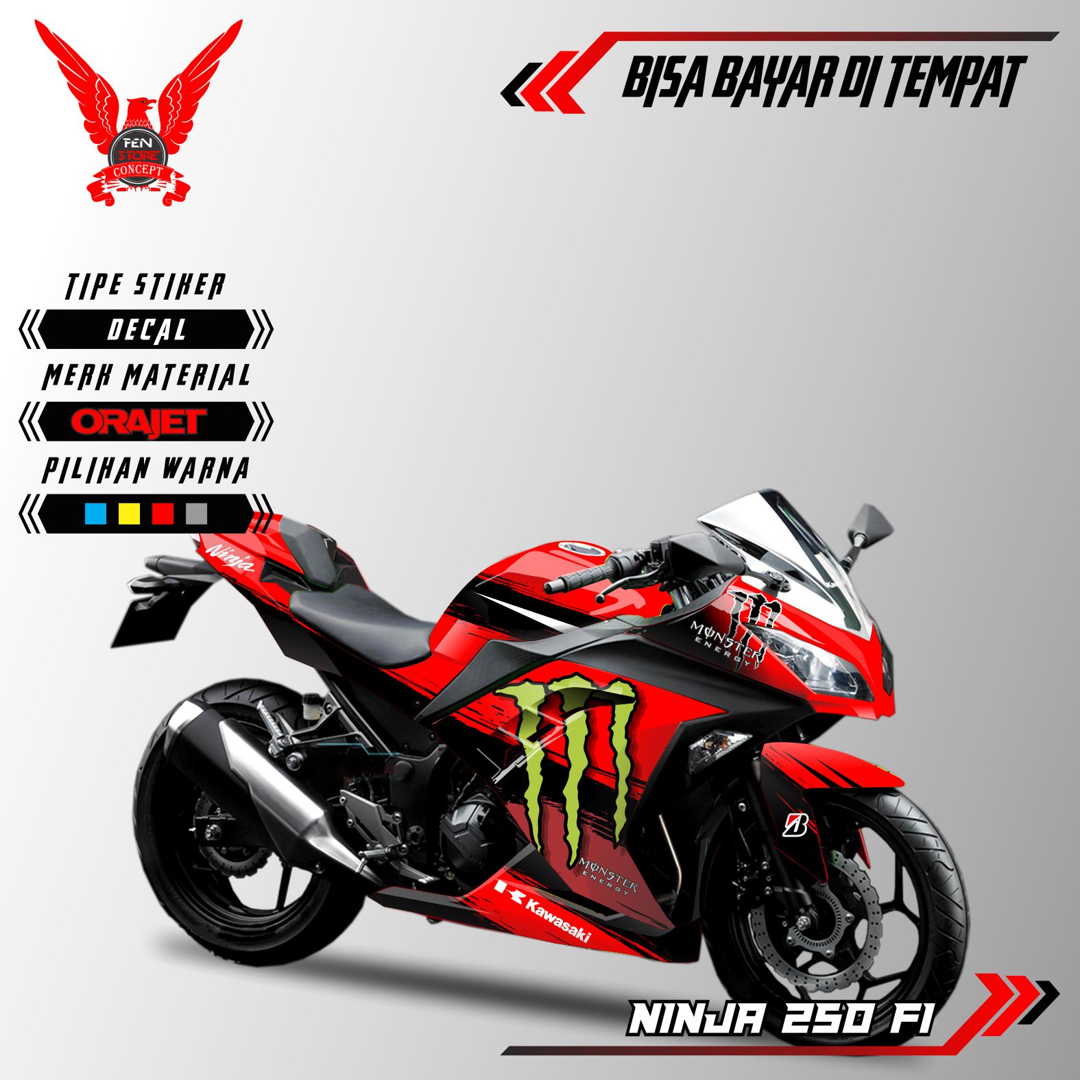 Stiker Motor On Twitter: "Koleksi Striping Modifikasi Ninja 250 FI Full ...