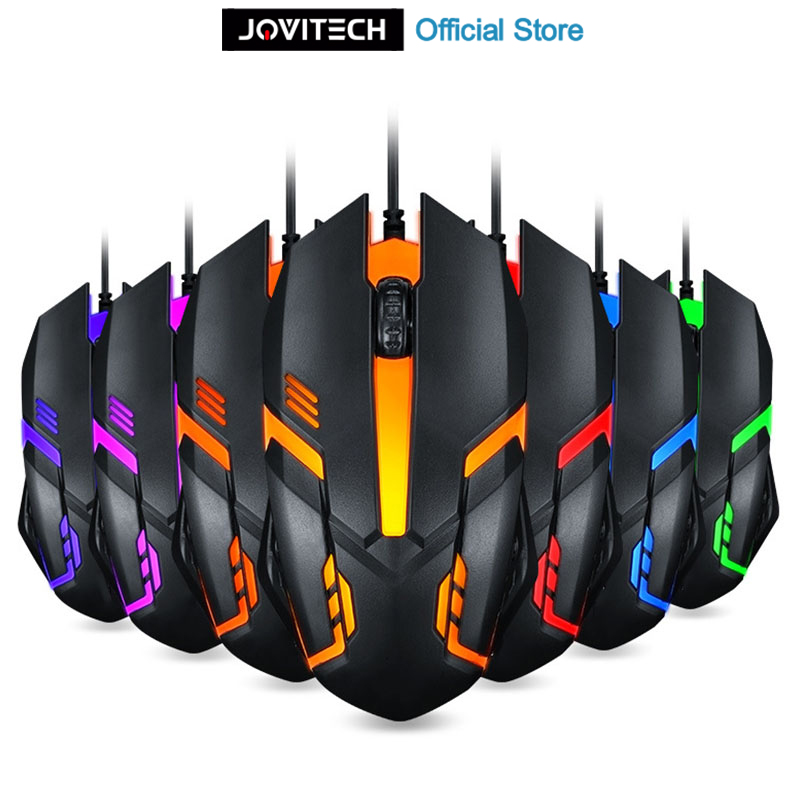 Jovitech Mouse Gaming Wired Black Mouse Game RGB Colorful 7 LED light ...