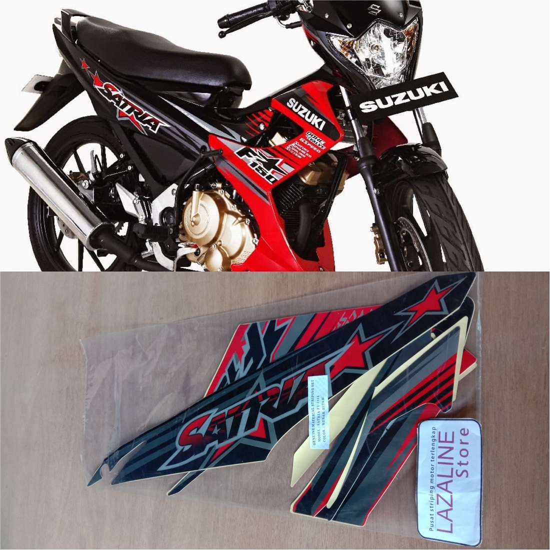 Satria Fu Airbrush Merah Hitam