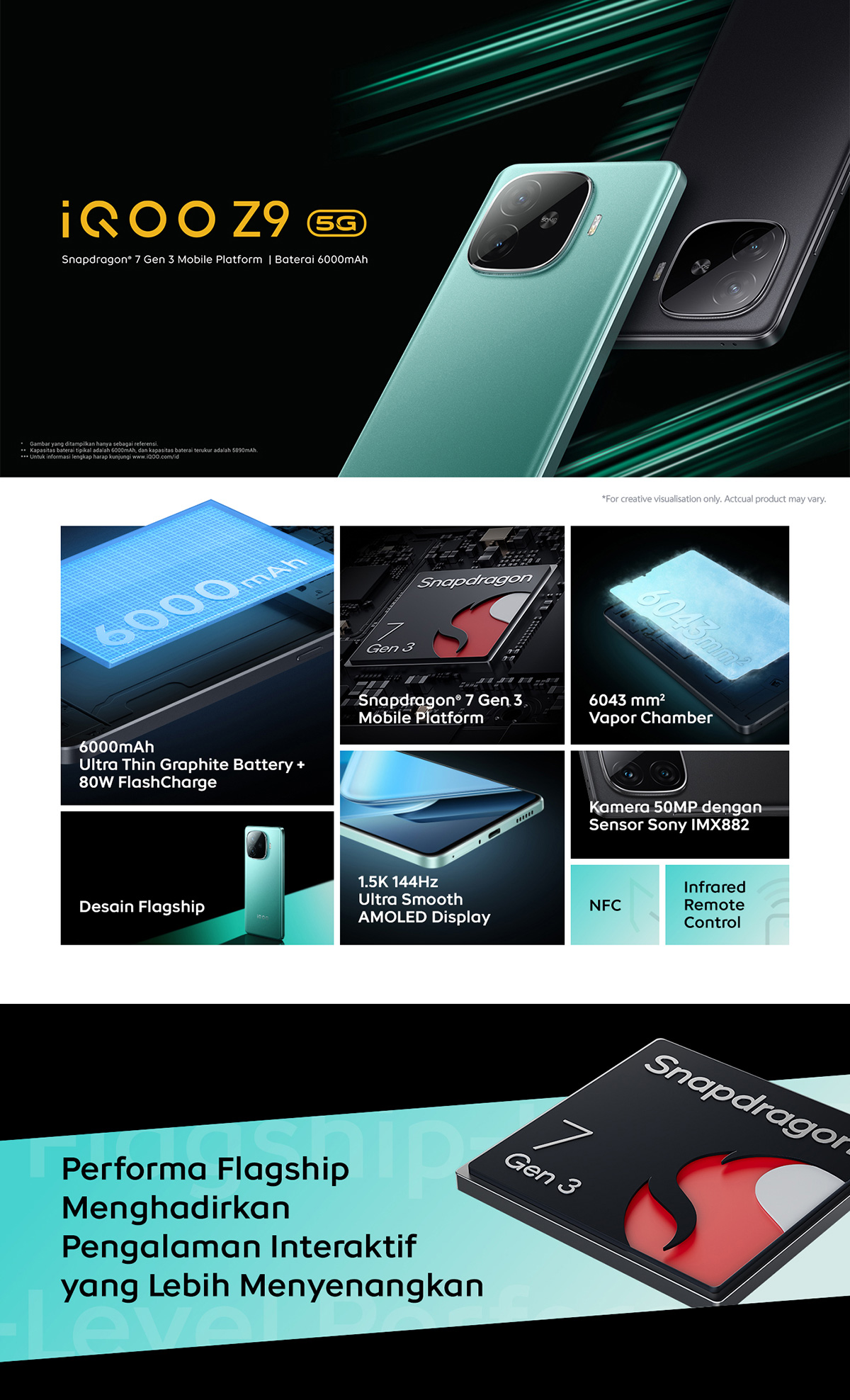 Jual [new] Iqoo Z9 5g (12/256) Snapdragon 7 Gen 3, 6000 Mah, 144hz ...