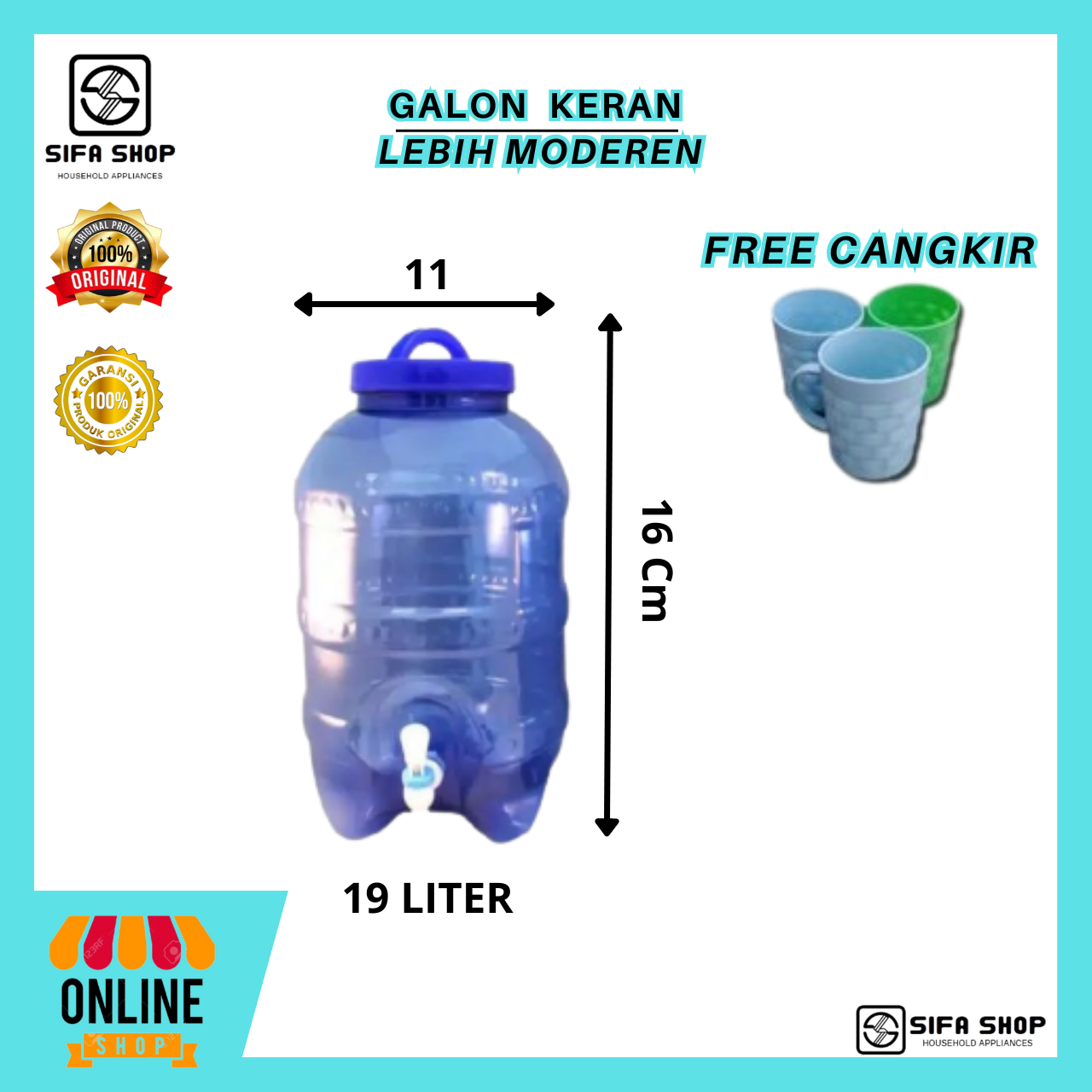 Jual Galon Kosong Isi Ulang Ukuran 5 Liter Terbaru - Aug 2024 | Lazada ...