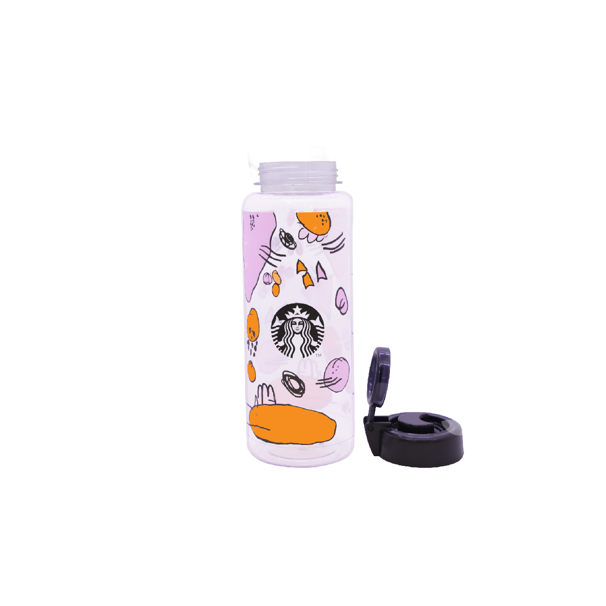 Jual Starbucks Plastic Reusable Water Bottle 1 Liter Doodle ATC (MER525 ...