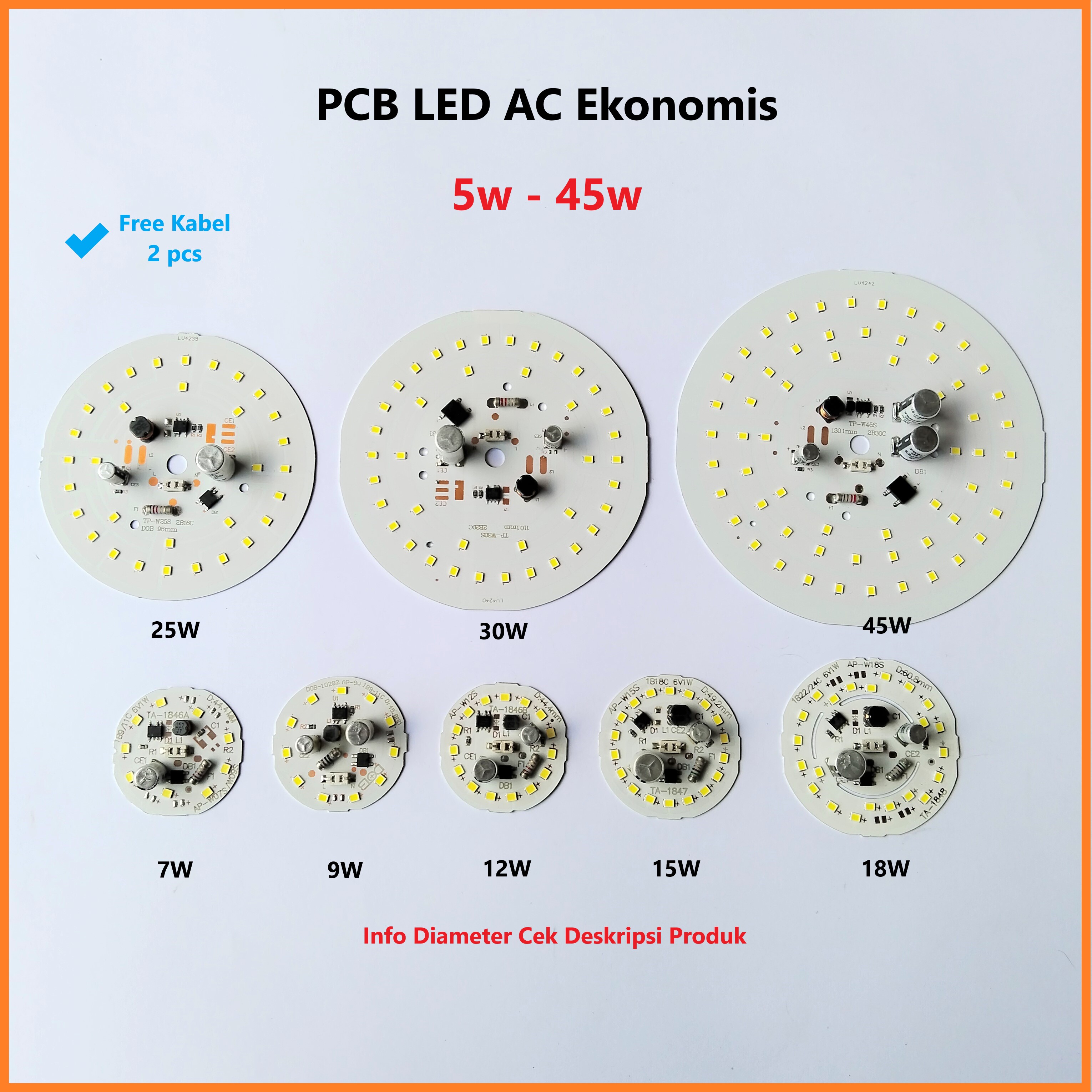 Jual Pcb Led Ac Trafo 25w 220v Berkualitas Premium Ukuran Pcb Kecil ...