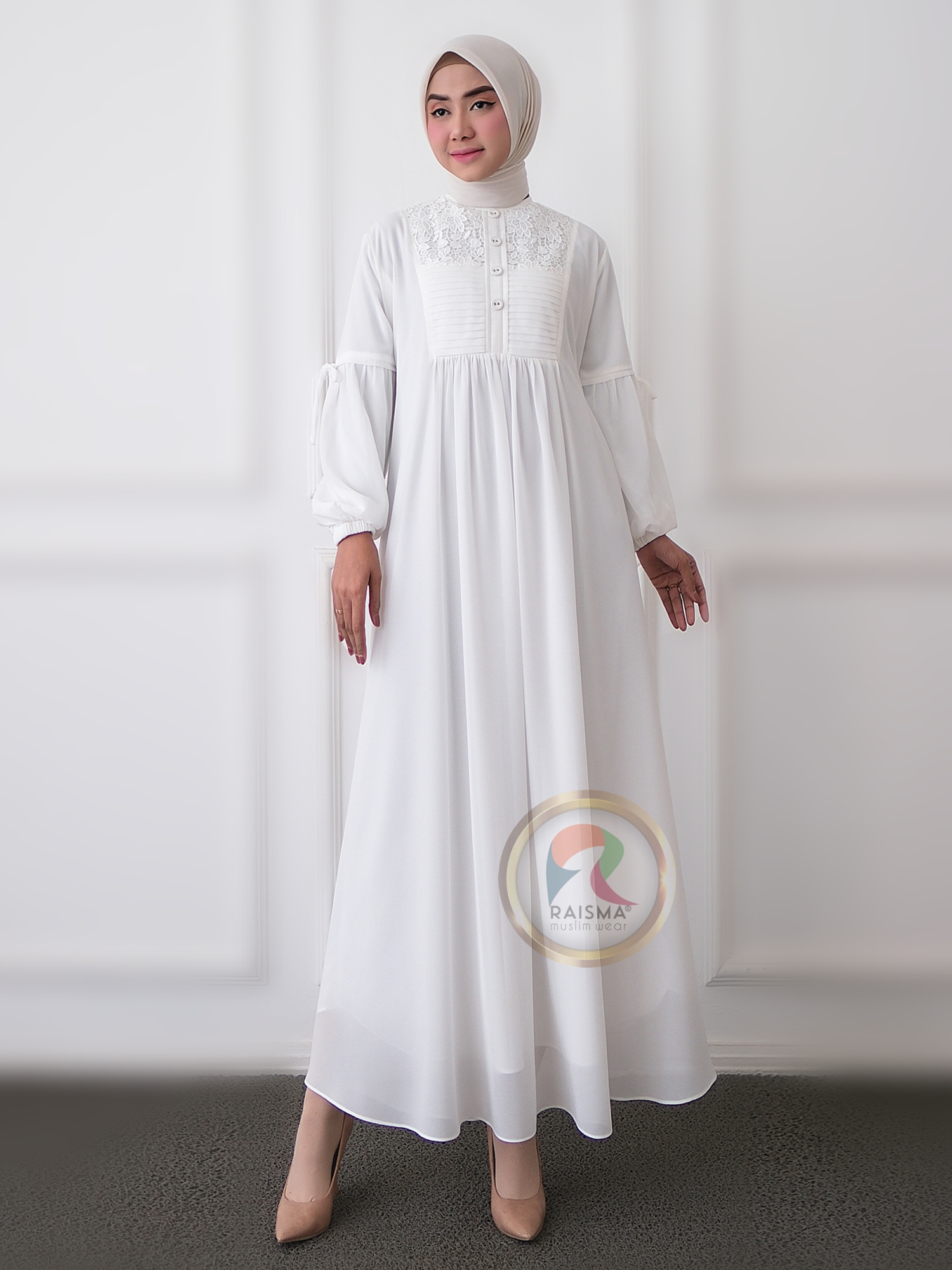 Gamis Warna Putih Tula Ng