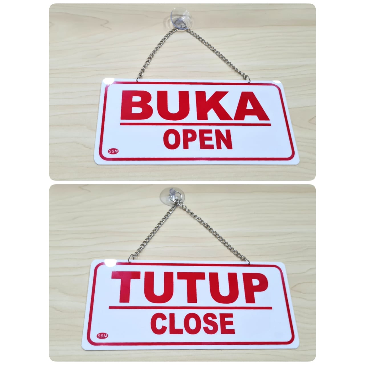 Buka Tutup Logo OPEN & CLOSED BUKA / TUTUP SIGN BOARD 170X240MM WITH