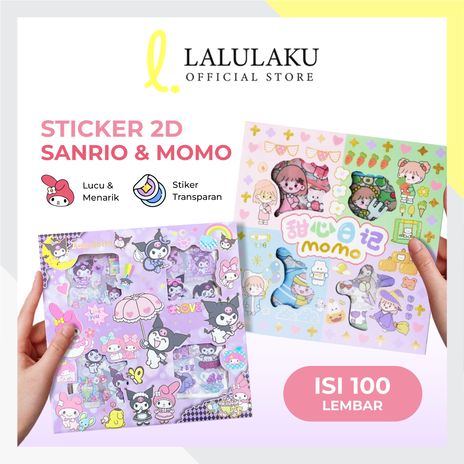 Jual Sticker 2d 100 Lembar Sticker Momo Kartun Korea Lucu Anti Air ...