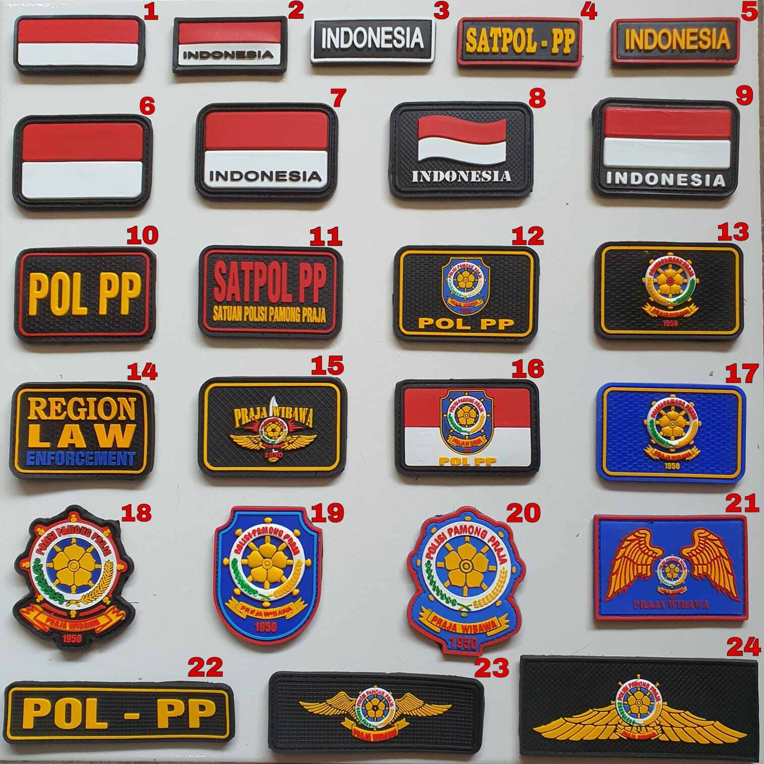 Pol Pp Logo Patch Rubber Logo Satpol Pp Terbaru Emblem Karet Velcro