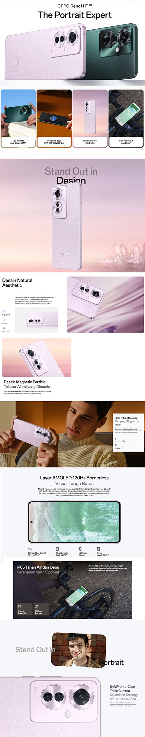 Promo Oppo Reno 11f 5g 8/256gb Nfc 66w Supervooc 5000mah Baterai ...