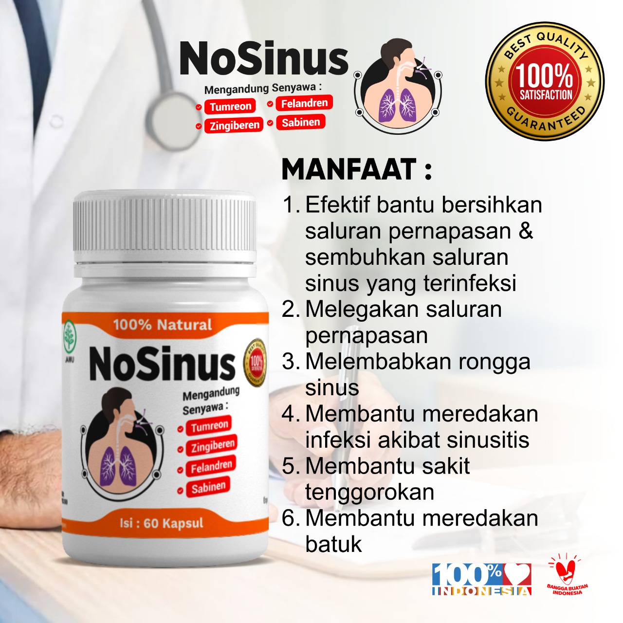 Obat Herbal Sinusitis Flu Polip Hidung NoSinus di Jakarta Pusat ...