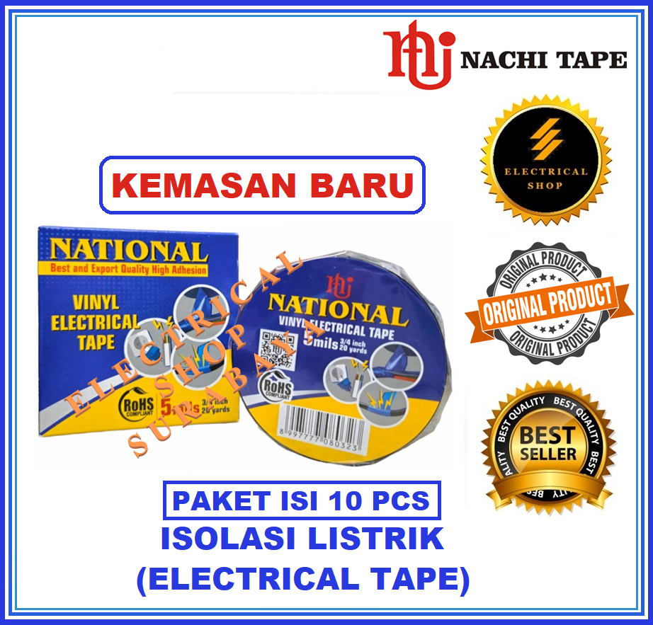 Jual Horici Tape 18 Mm X 20 Y Isolasi Listrik Pvc Isolasi Serbaguna ...
