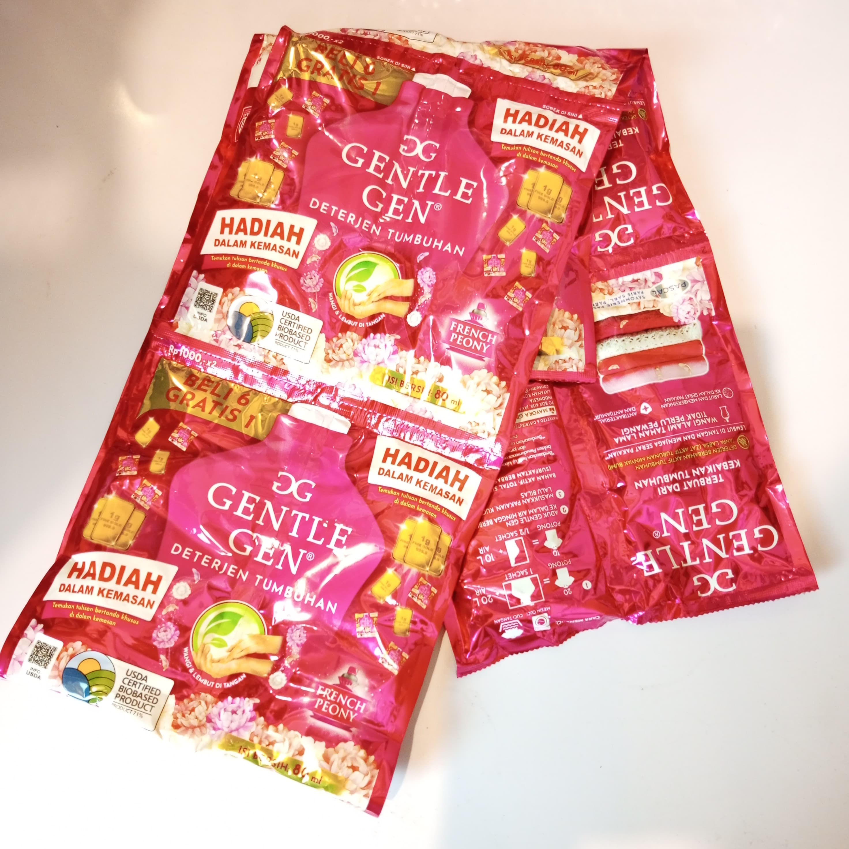 Jual 1 Renceng 14 Sachet Gentle Gen Deterjen Tumbuhan Detergent Cair ...