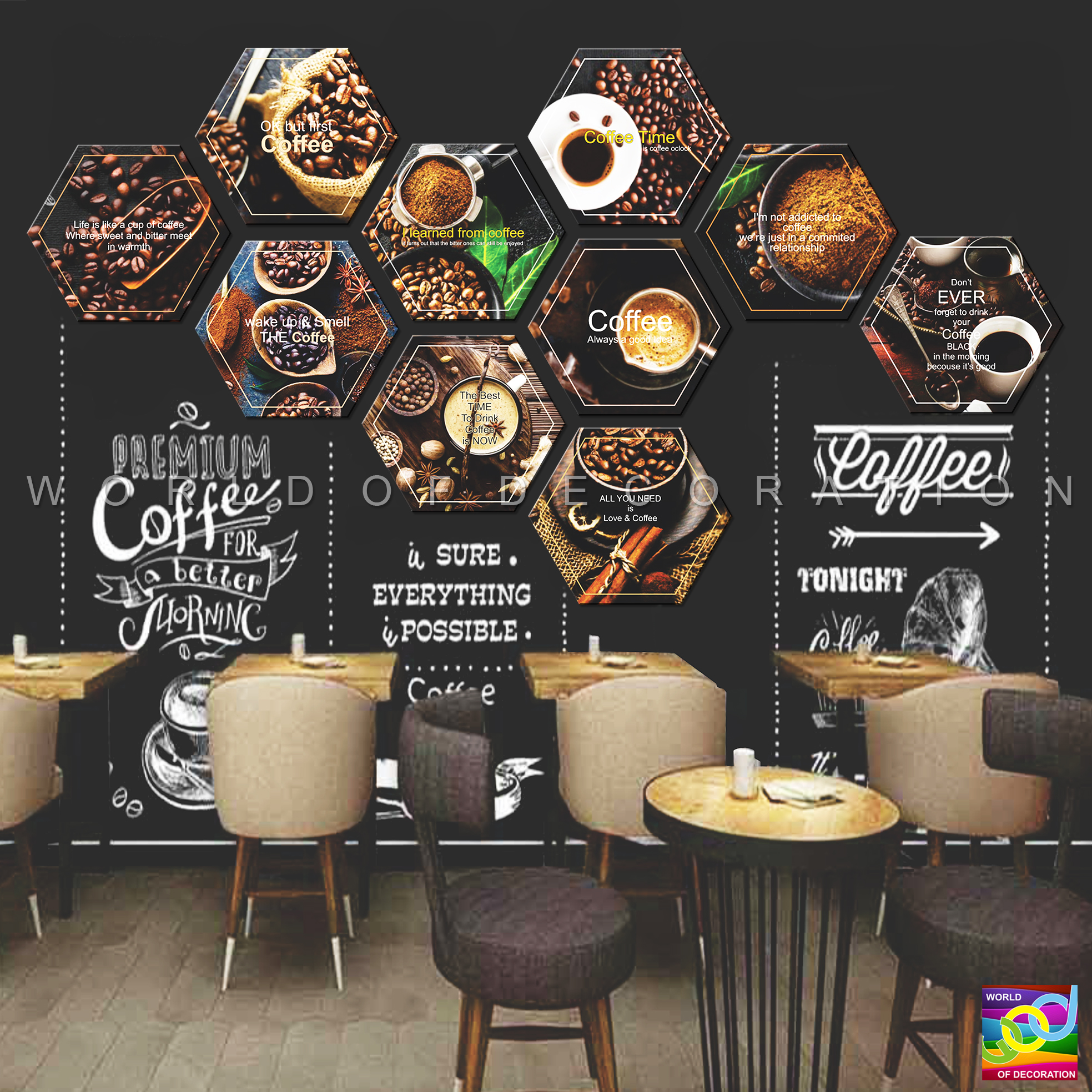 Motif Wallpaper Dinding Cafe Desain Kedai Kopi Desain Interior Kafe