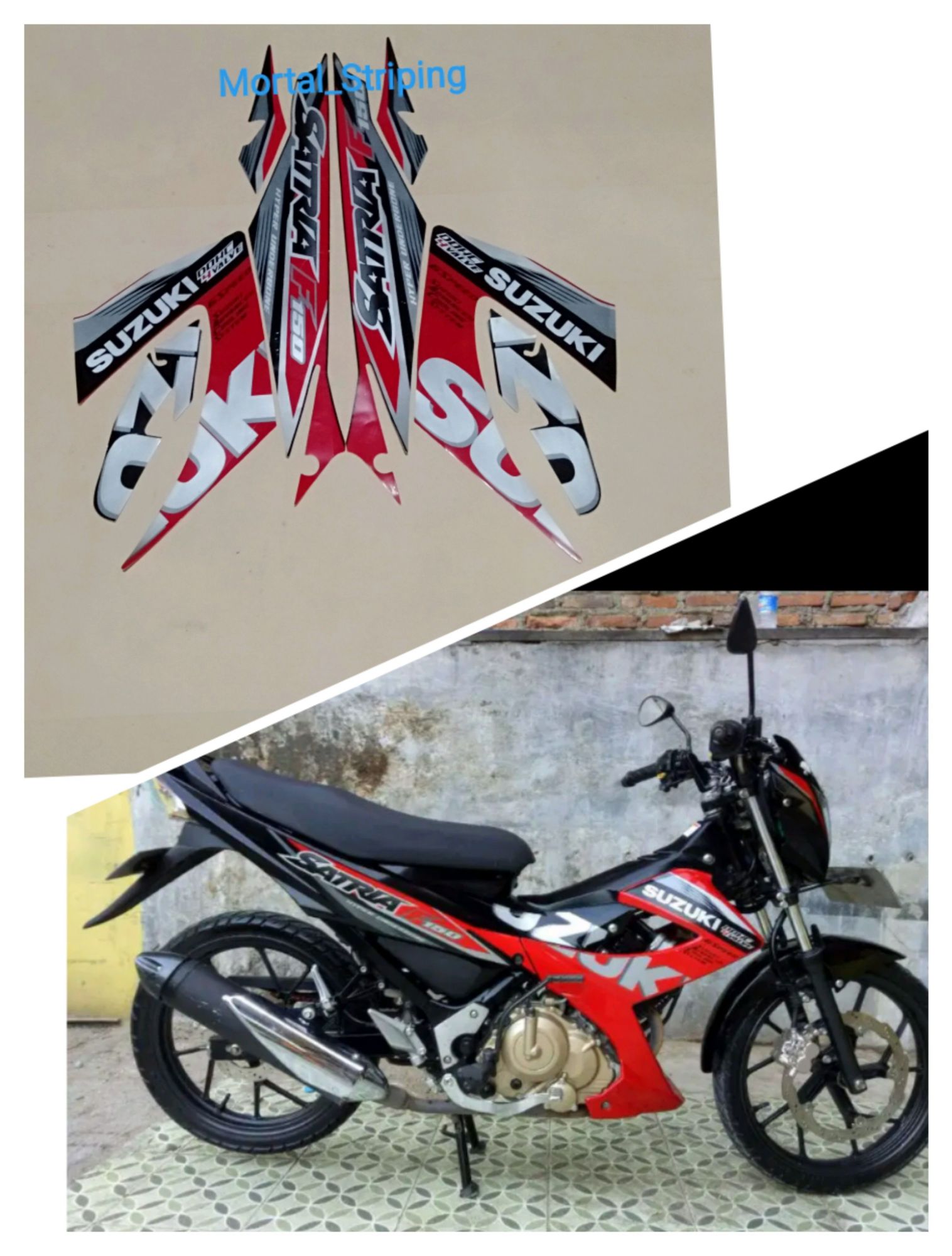 Satria Fu Airbrush Merah Hitam