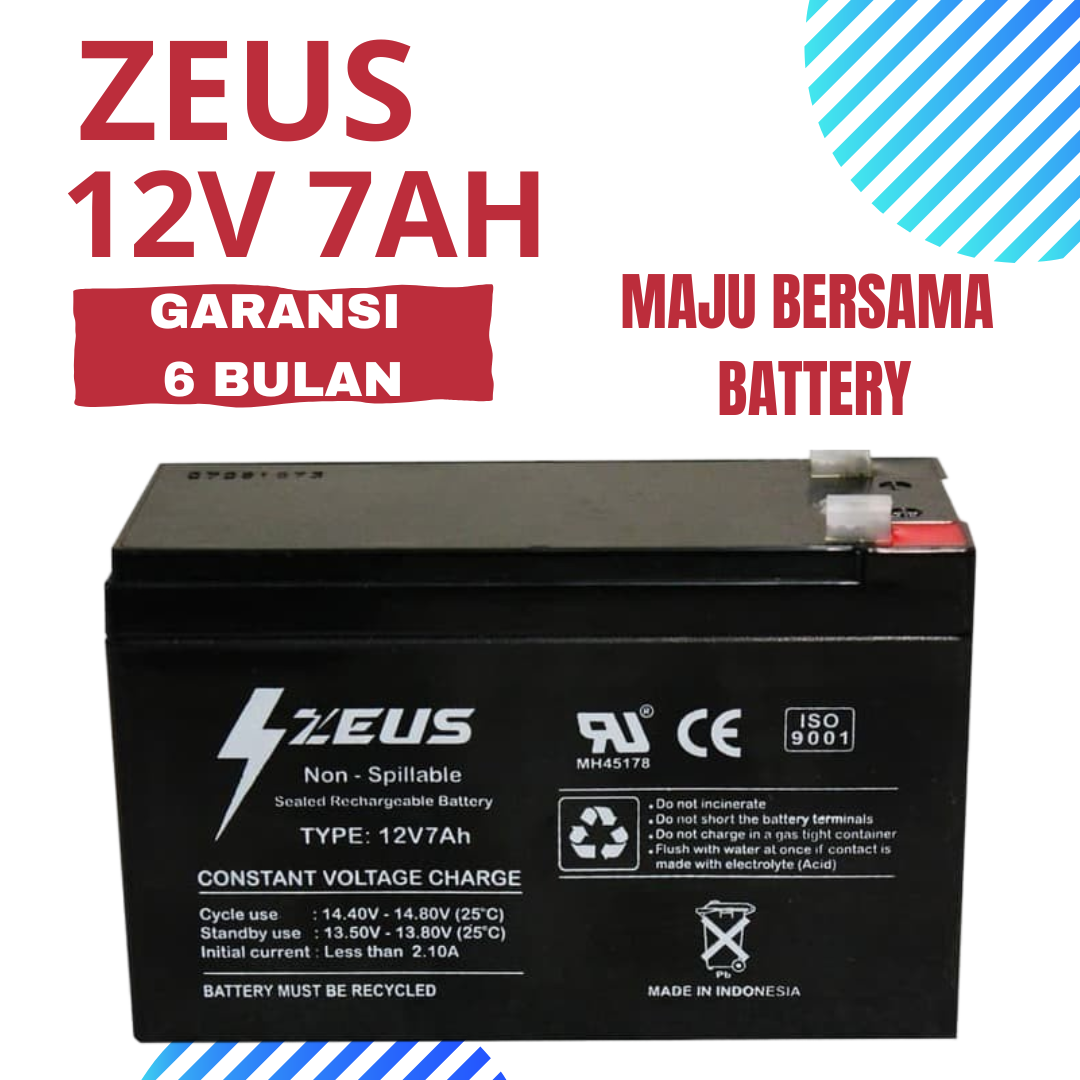 Jual Aki 12 Volt 7 Ampere Zeus Terbaru - Jun 2024 | Lazada.co.id