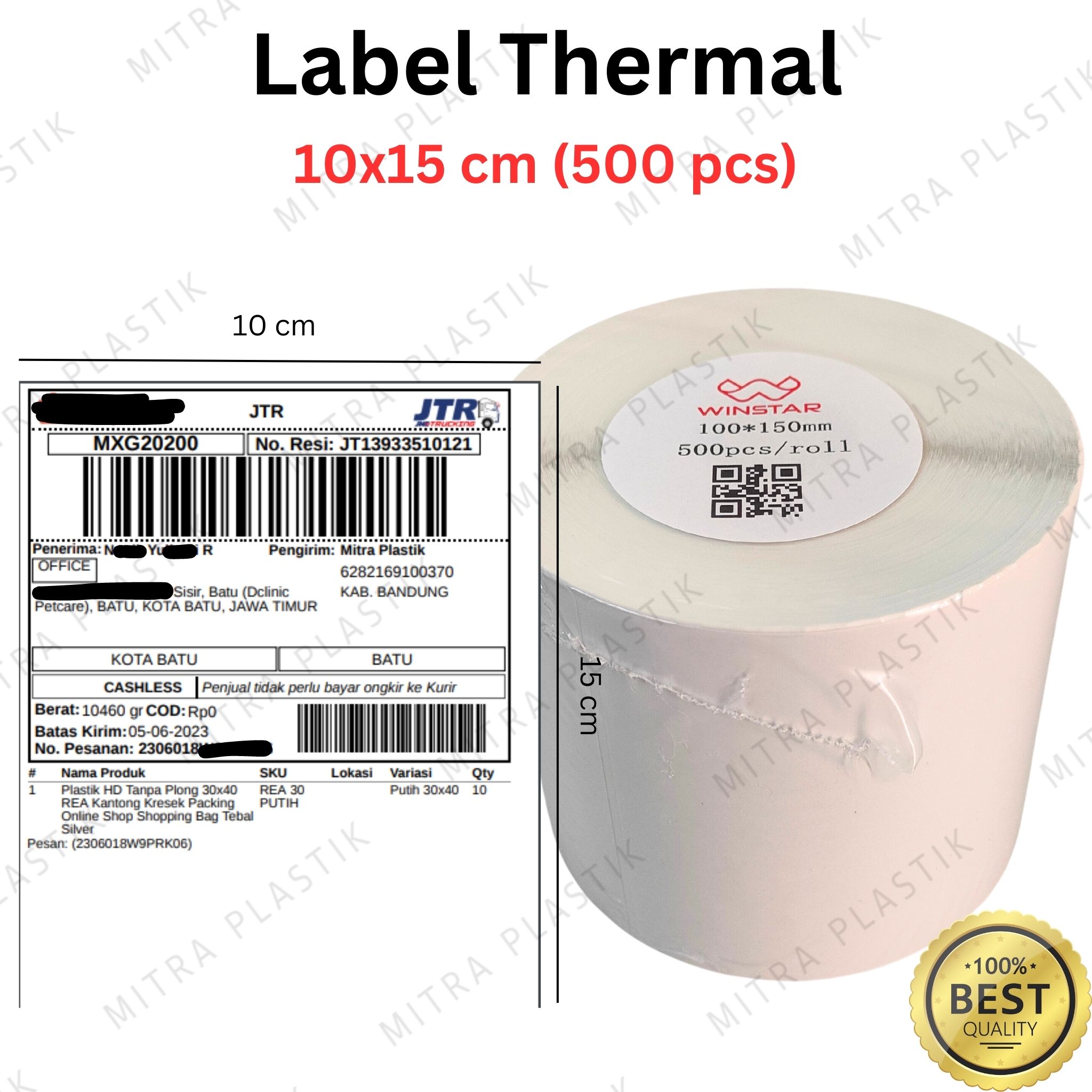 Jual Kertas Barcode Label Roll Thermal Ukuran 100x 150mm Terbaru - Dec ...