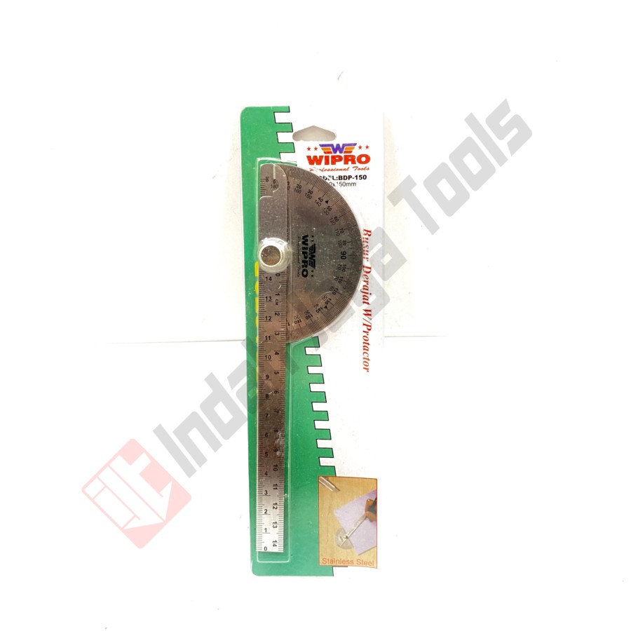 Jual WIPRO BDP-150 Busur Derajat 6 Protractor Alat Ukur Sudut Penggaris ...