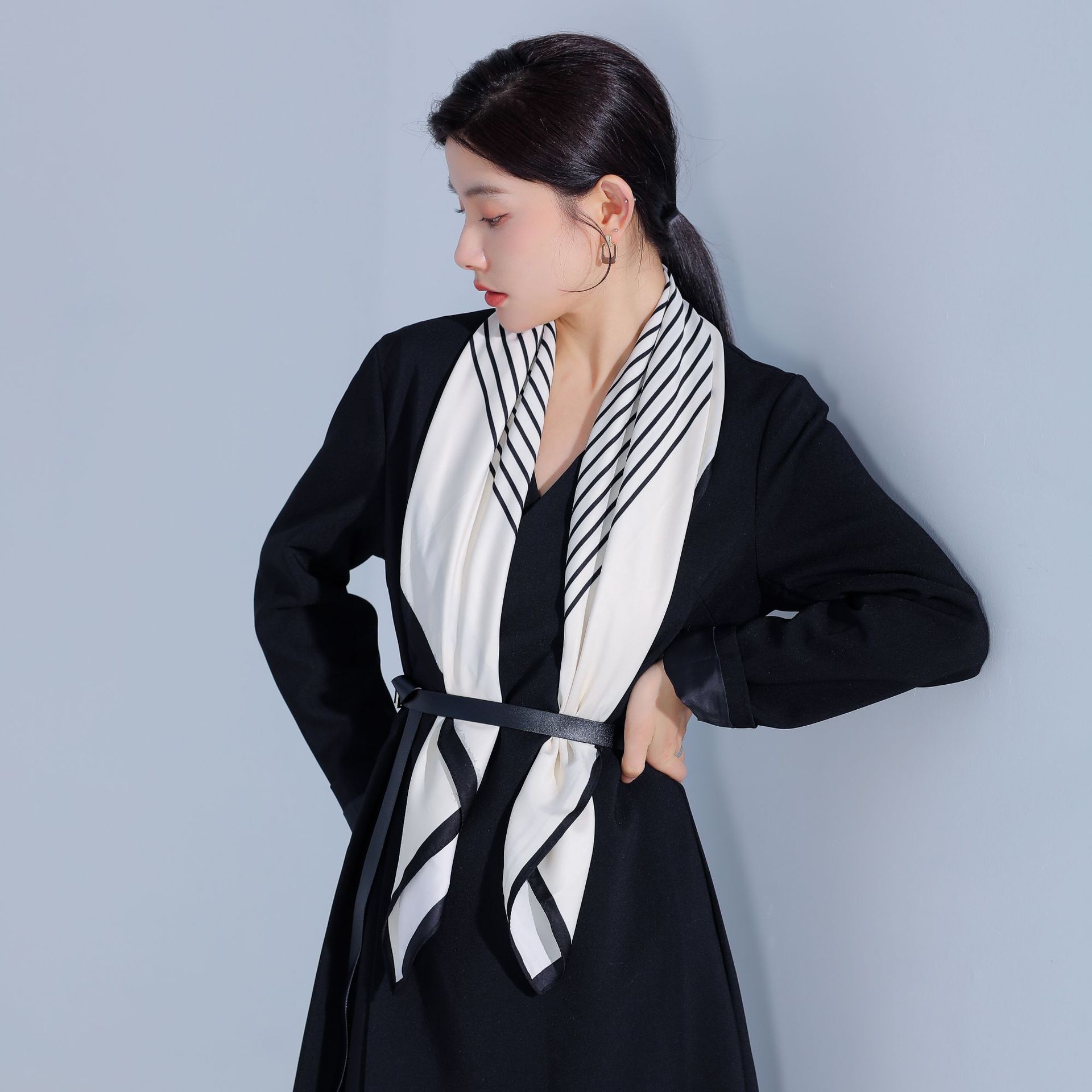 Promo 【Toko 30k】90*90 cm Swedia Merek TOTEM Stripe Desain Sederhana 100 ...