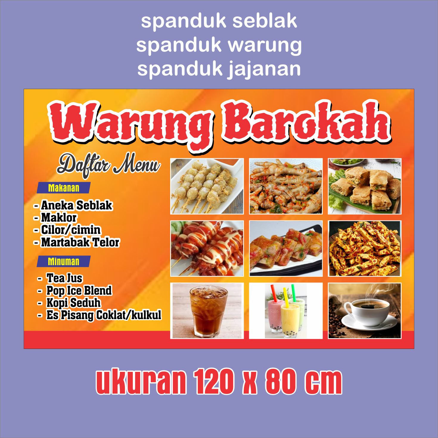 Jual Banner Spanduk Seblak Warkop Terbaru - Dec 2024 | Lazada.co.id