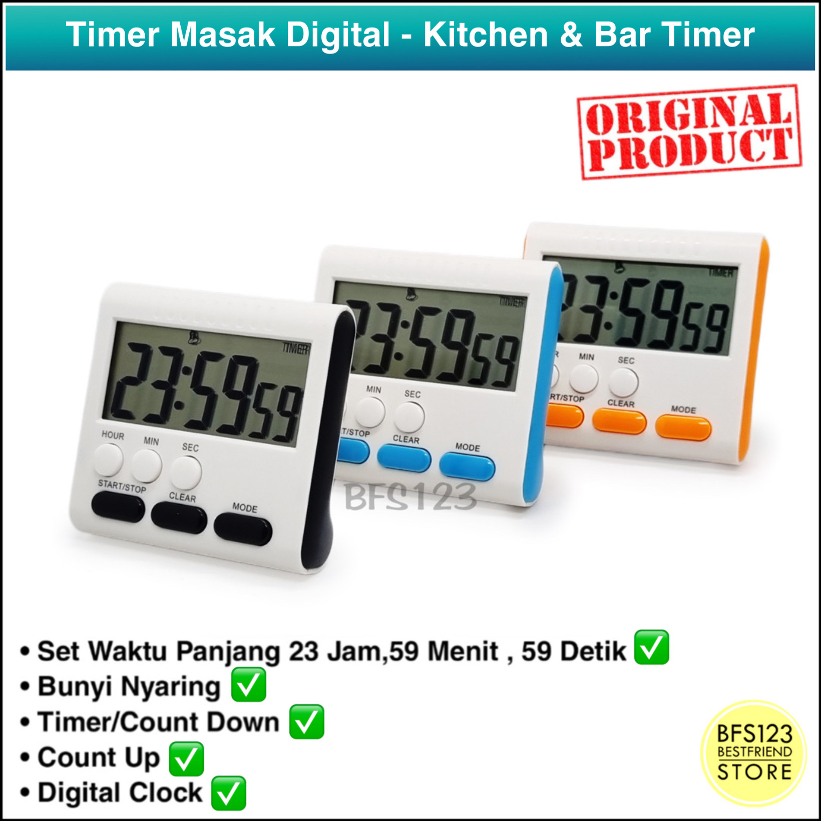 Jual Timer Waktu Digital Warna Biru Terbaru - Jun 2024 | Lazada.co.id