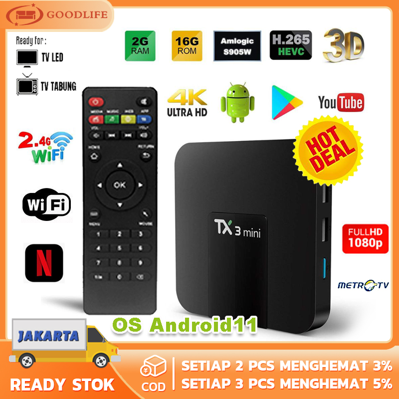 (Dikirim Dari Jakarta)Android TV Box TX3 Mini 5G 4K Ultra HD Smart TV ...