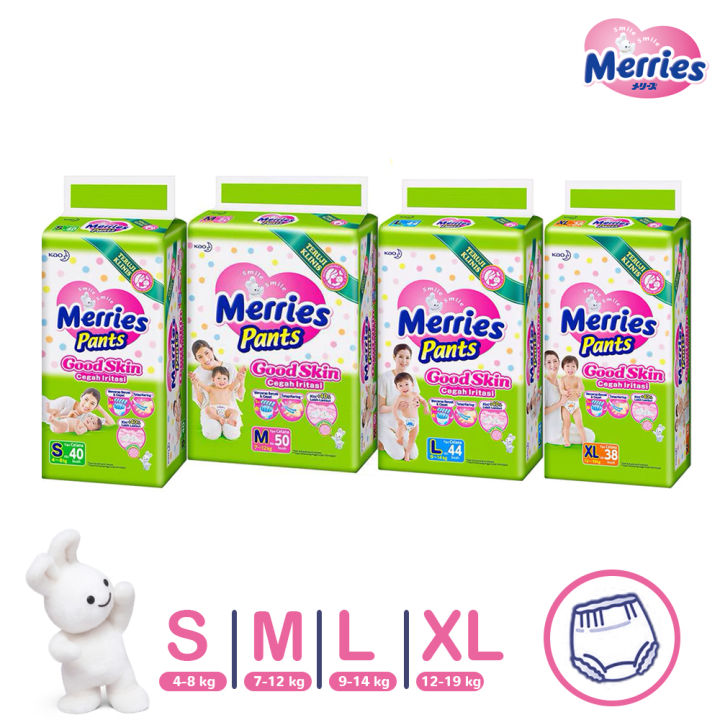 PAMPERS MERRIES UK S M L XL Lazada Indonesia