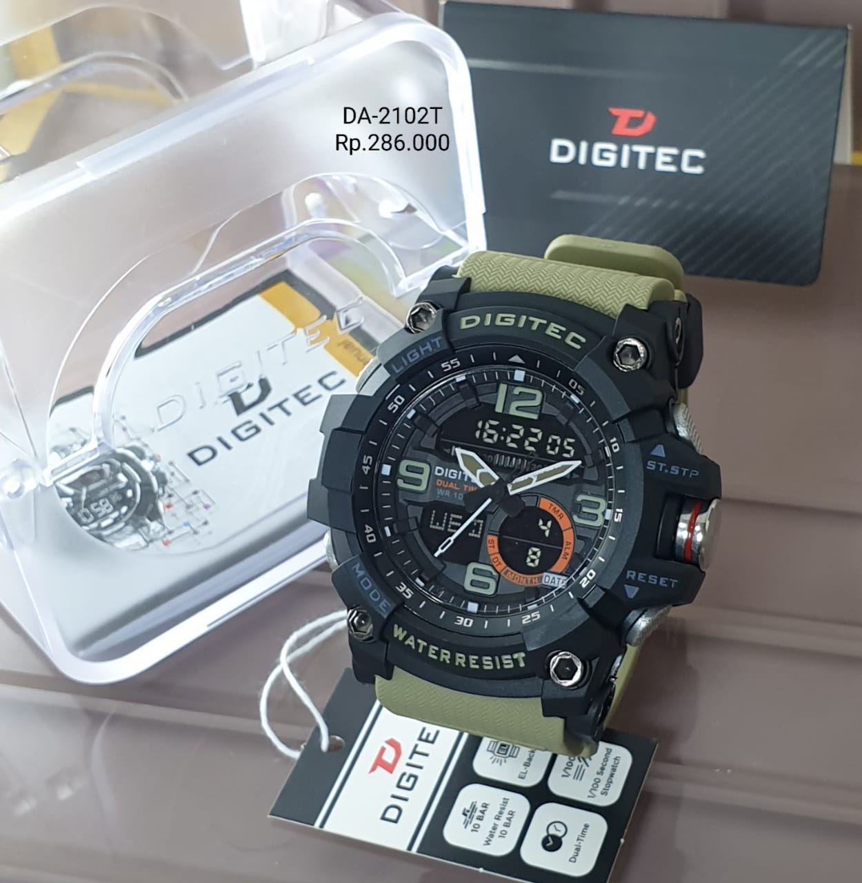 Promo ERGARANSI 100% Jam Tangan Pria DIGITEC ORIGINAL Dual Time ...