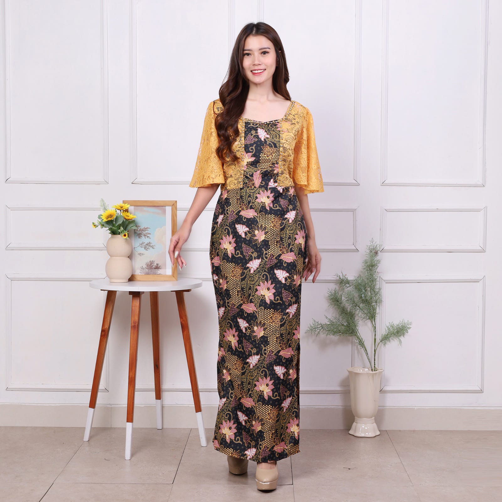 Long Dress Batik Kombinasi