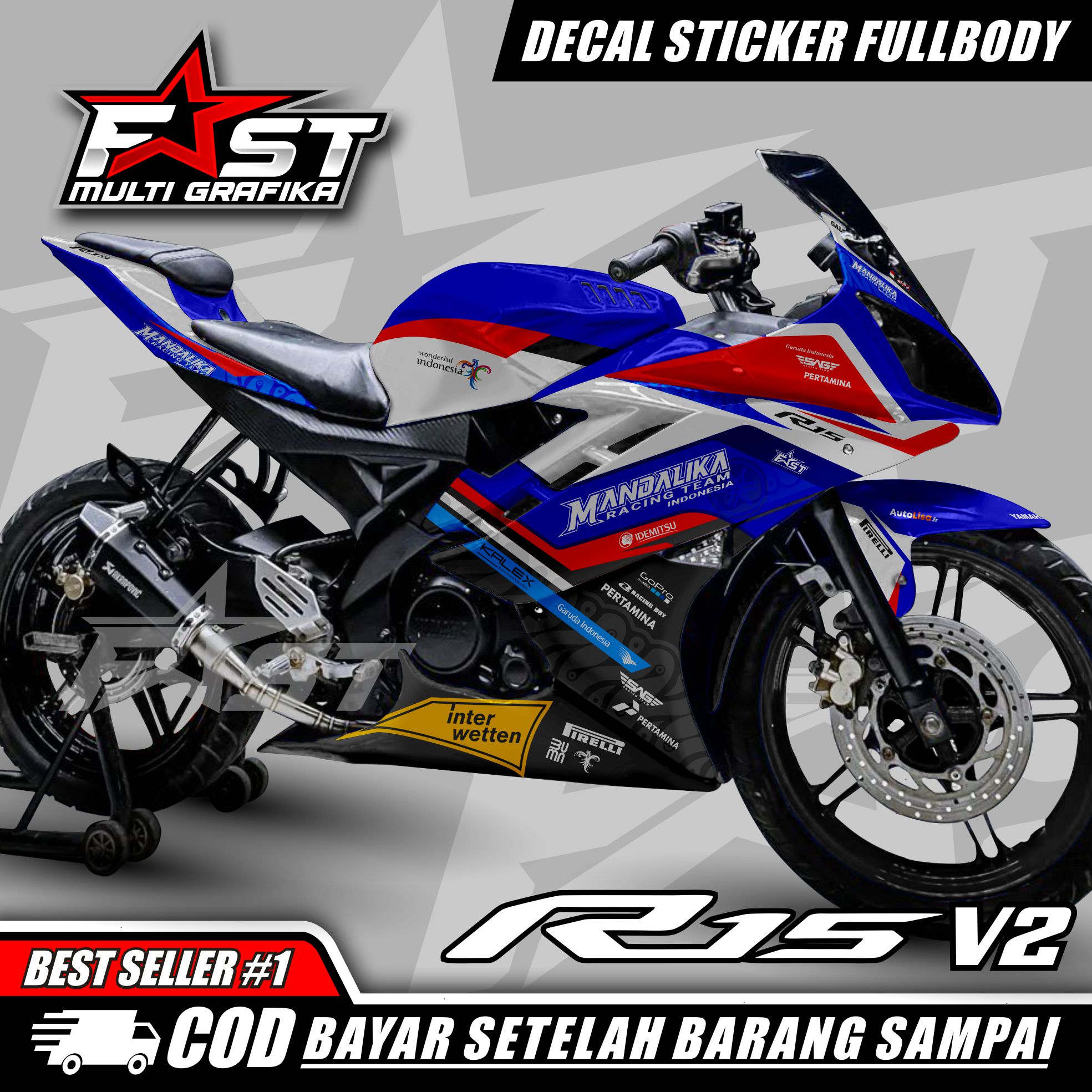 Modifikasi Decal R15 Livery Pertamina Mandalika SAG Team , 59% OFF