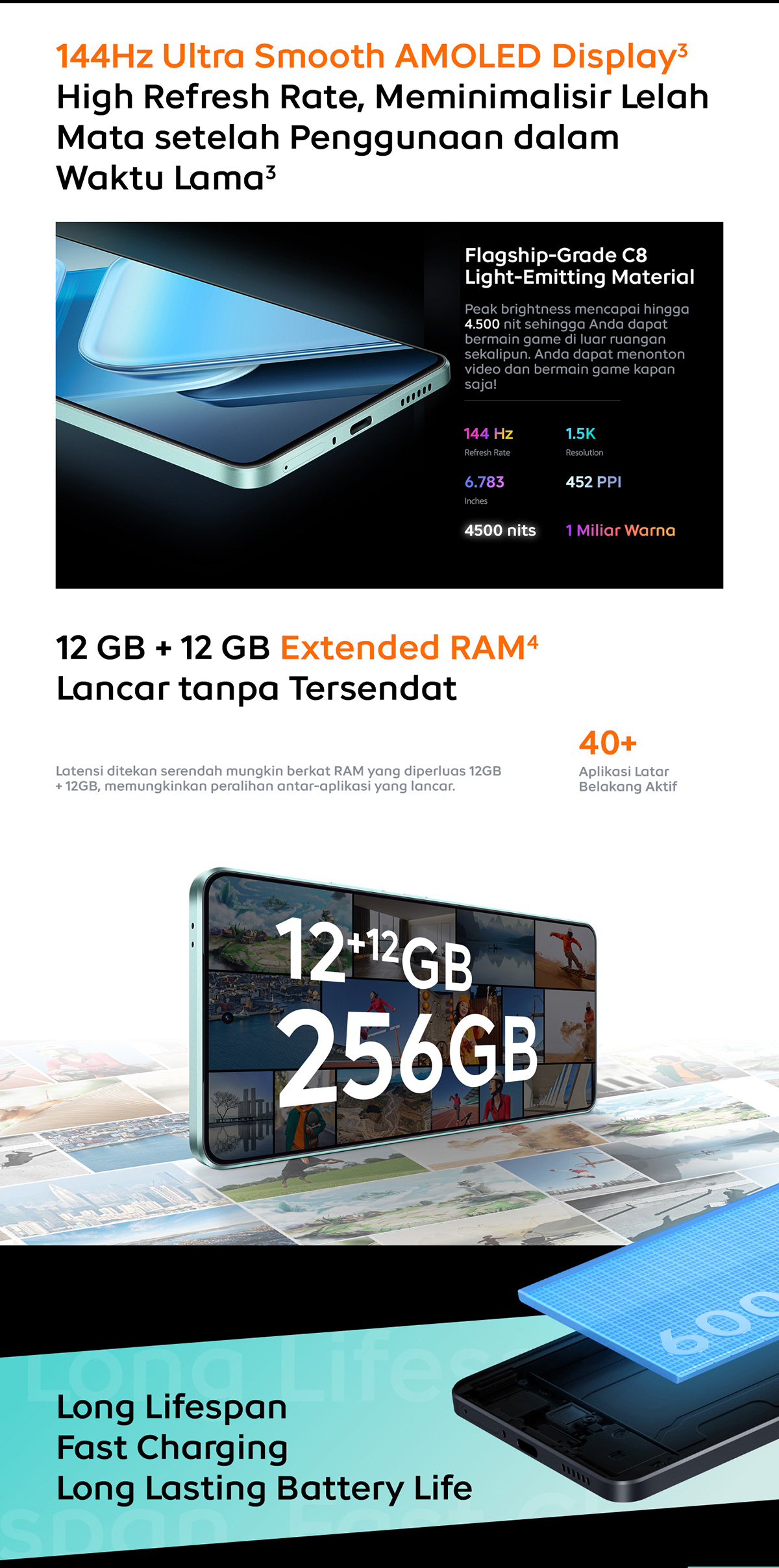 Jual [new] Iqoo Z9 5g (12/256) Snapdragon 7 Gen 3, 6000 Mah, 144hz ...