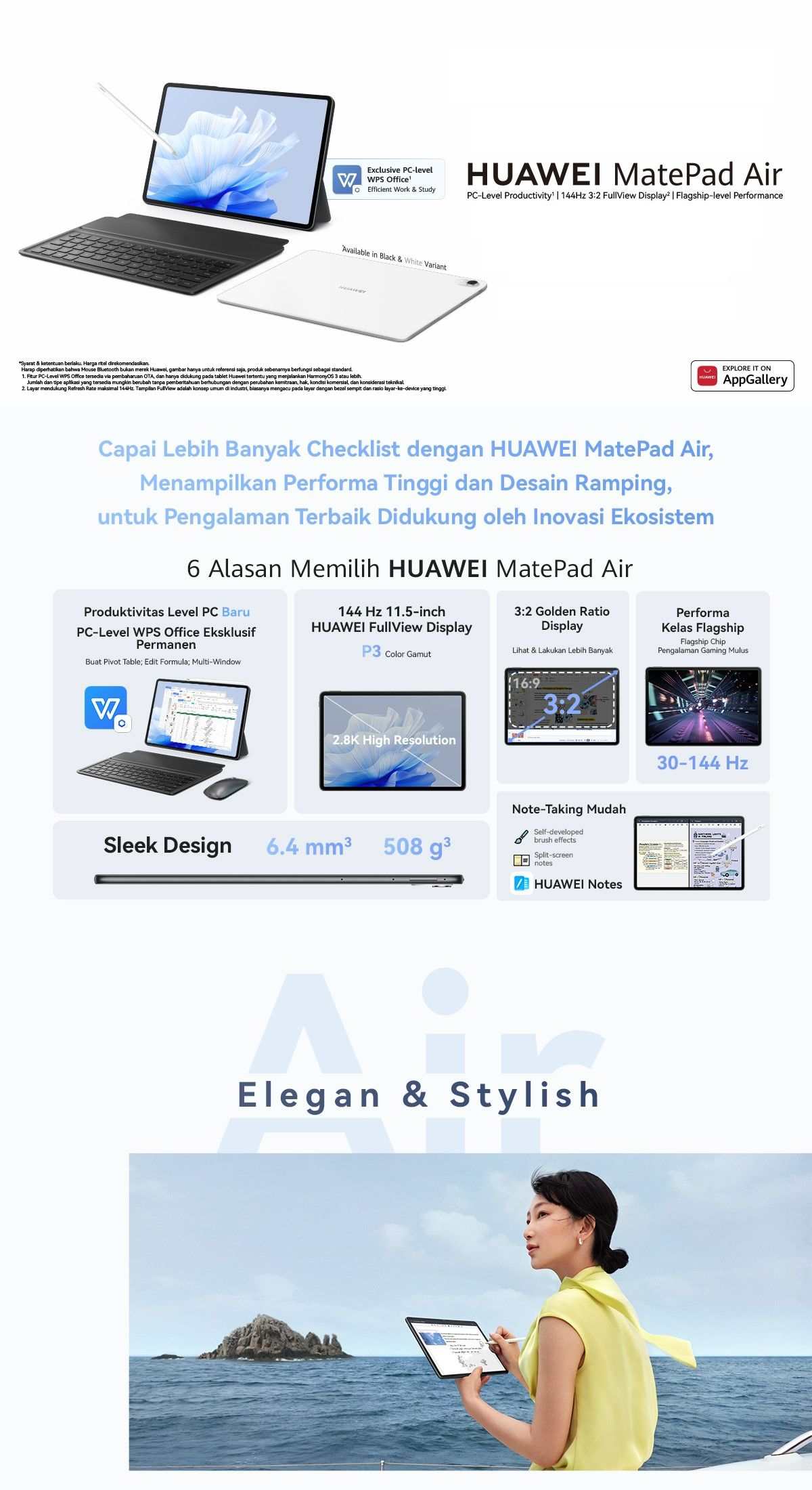 Promo Huawei Matepad Air Tablet [8+128g]| Pc-level Productivity | 144hz ...