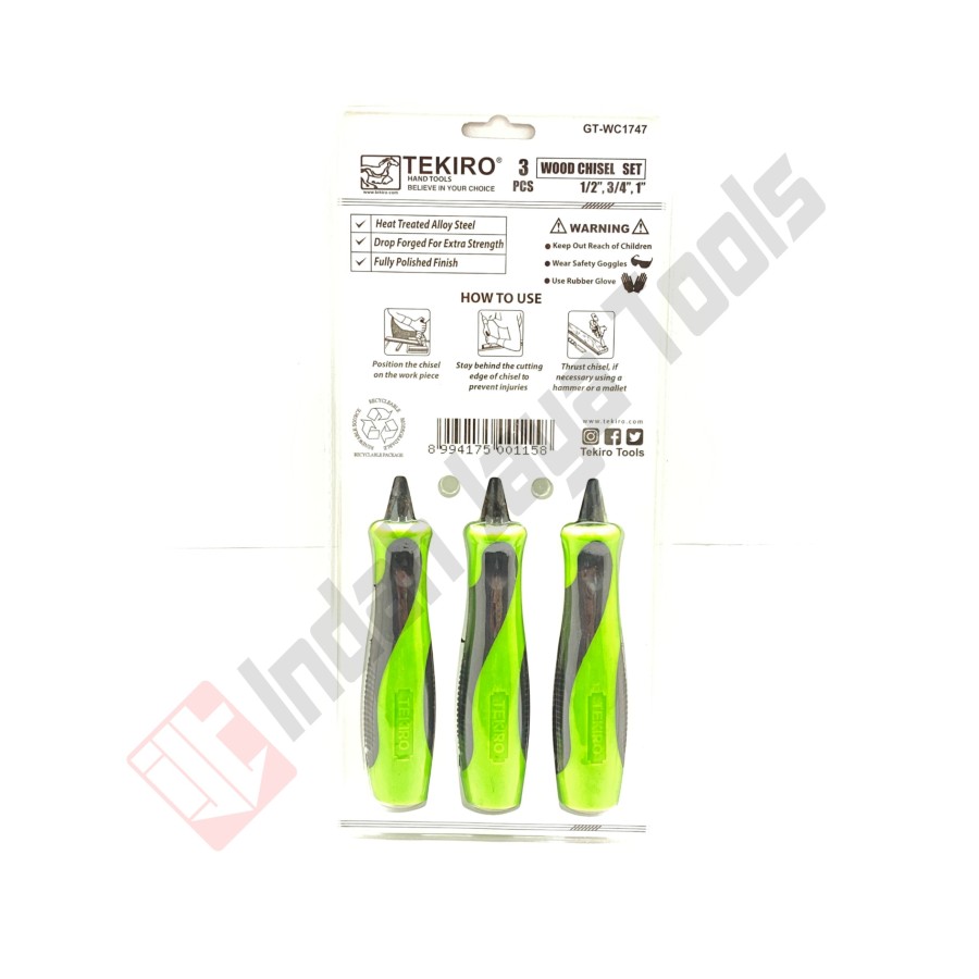 Jual TEKIRO GT-WC1747 Wood Chisel Set 3 Pcs - Tatah Pahat Kayu Set 3 ...
