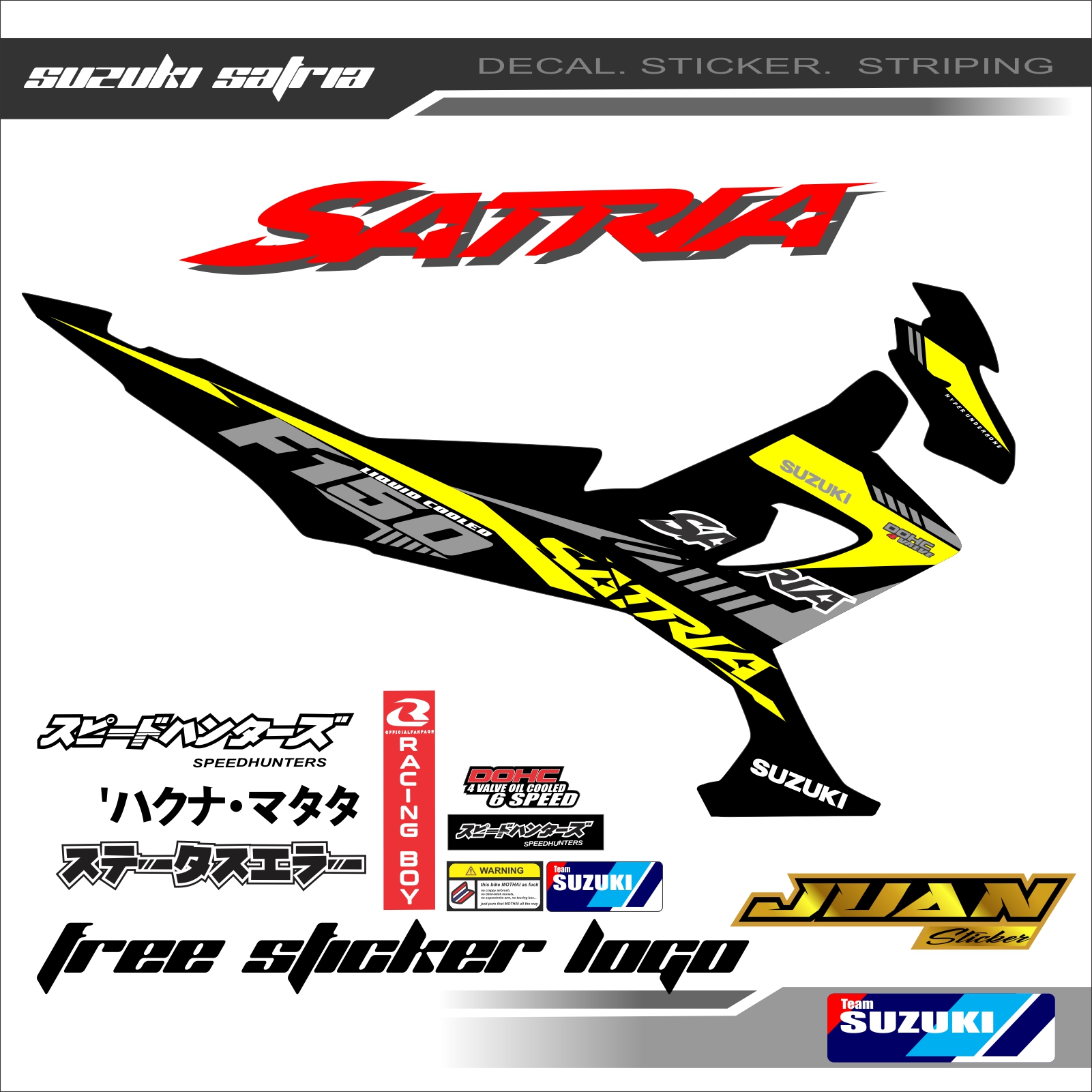 Jual Striping Sticker All Satria Fu 150 Facelift Injeksi Barong Type S ...