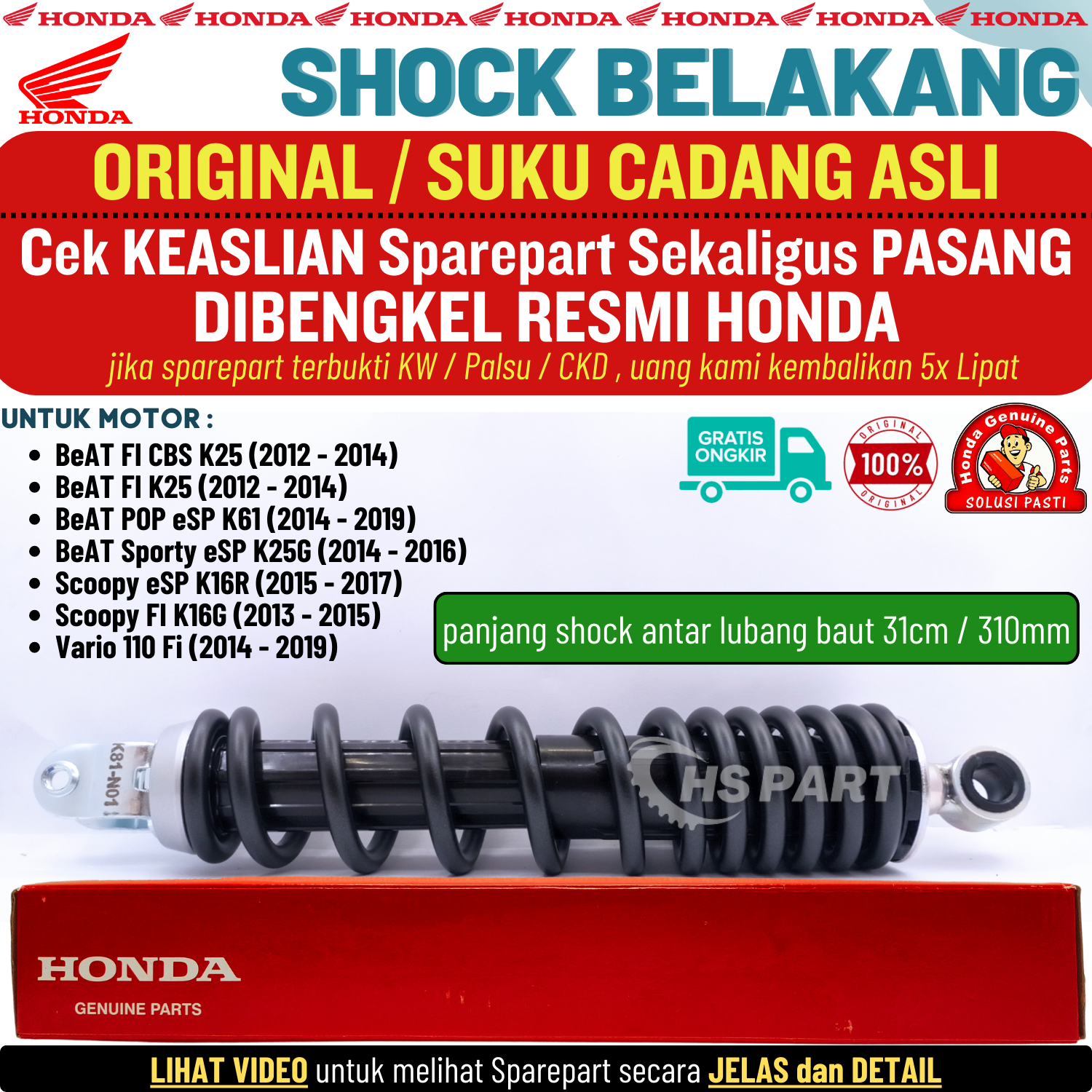 Jual Ukuran Shock Belakang Beat Deluxe Terbaru - Sep 2024 | Lazada.co.id