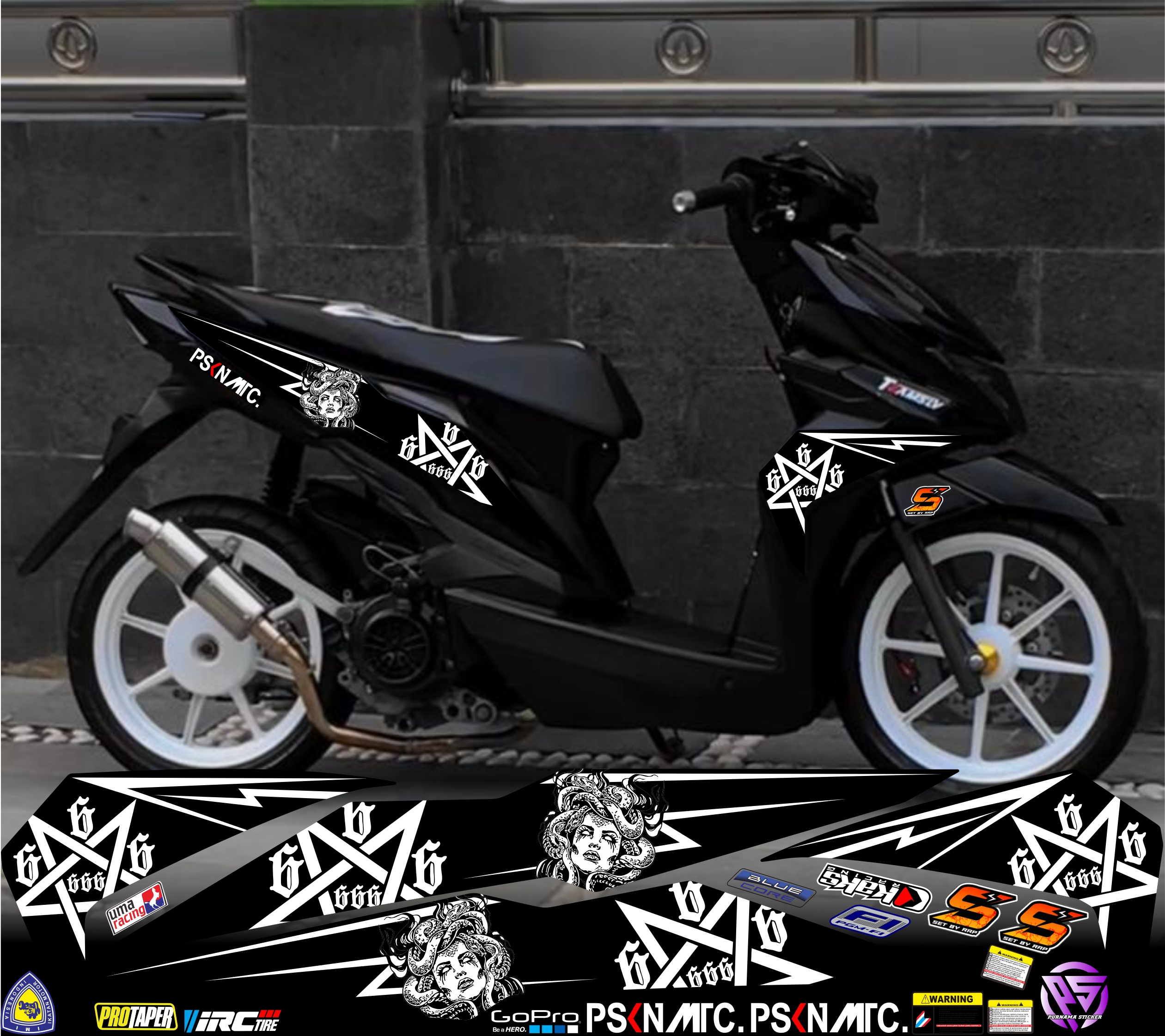 stiker honda beat 2021 2022 biru hitam - Membeli stiker honda beat 2021 ...