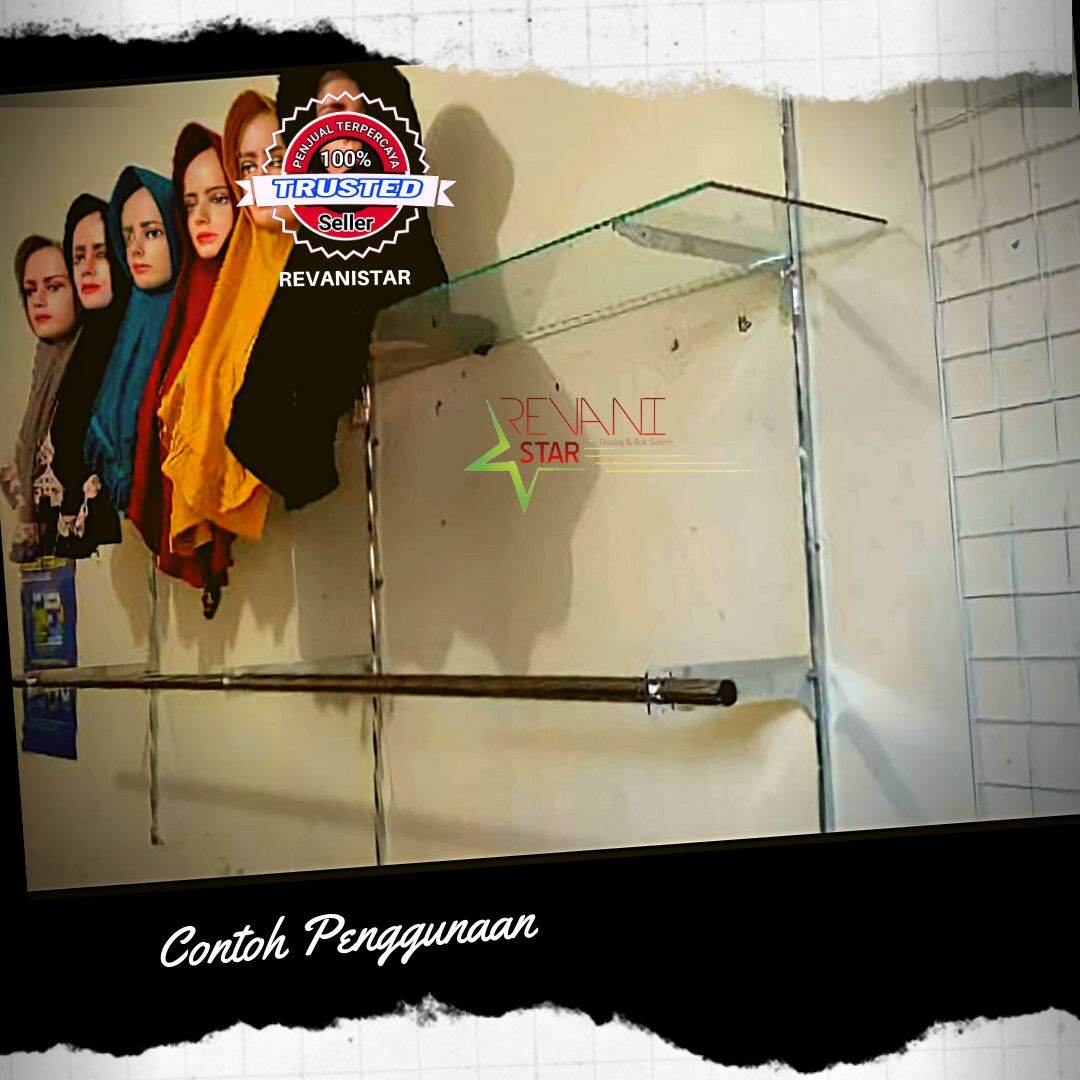 Promo [30cm] Siku ambalan kaca 30cm daun braket kaca untuk rangkaian ...
