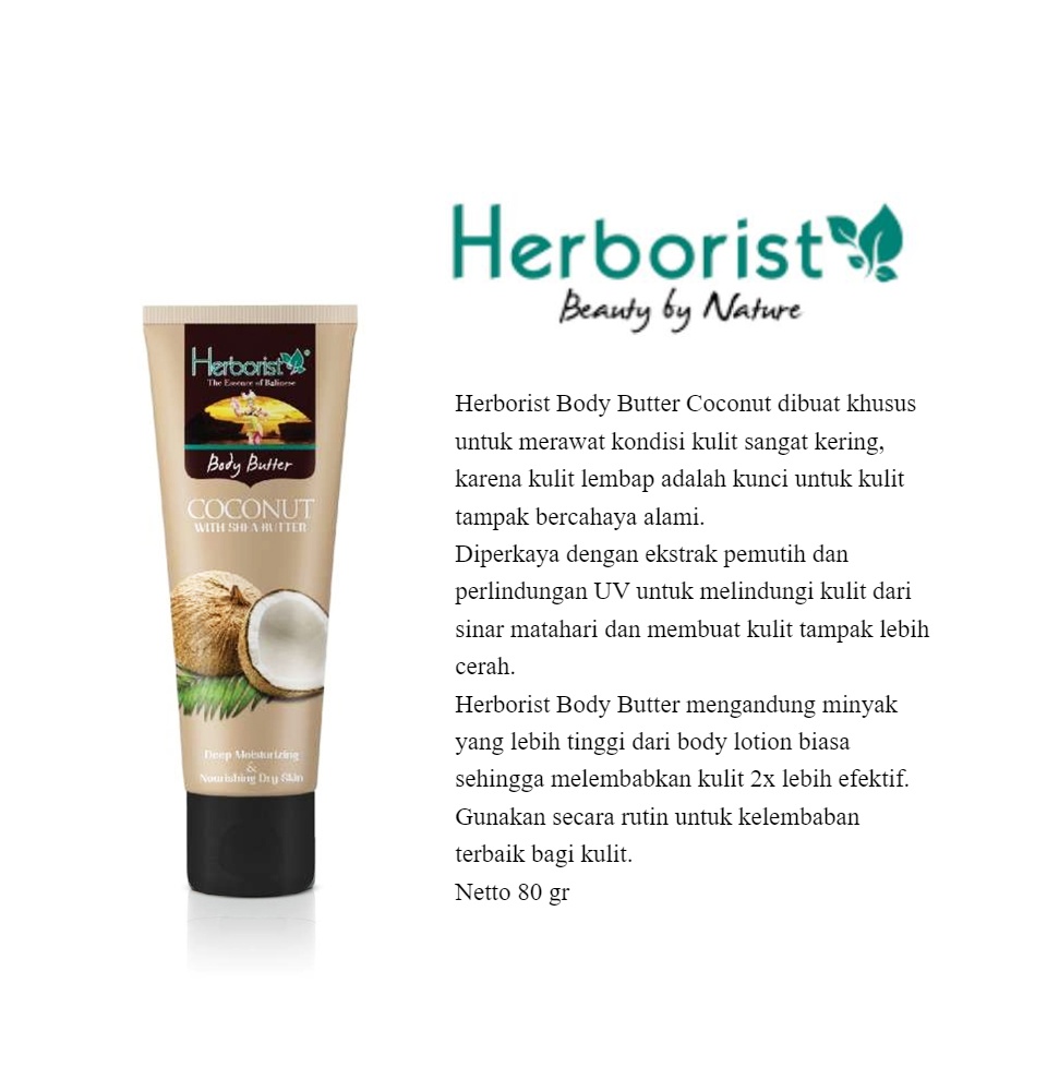 Herborist Body Butter Coconut 80gr / Body Butter Kelapa Kelapa,80 | pgmall