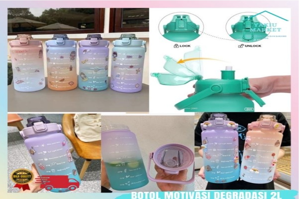 Jual BOTOL MINUM VIRAL 2 LITER BOTOL MINUM VIRAL GRADASI 2 Liter Stiker ...